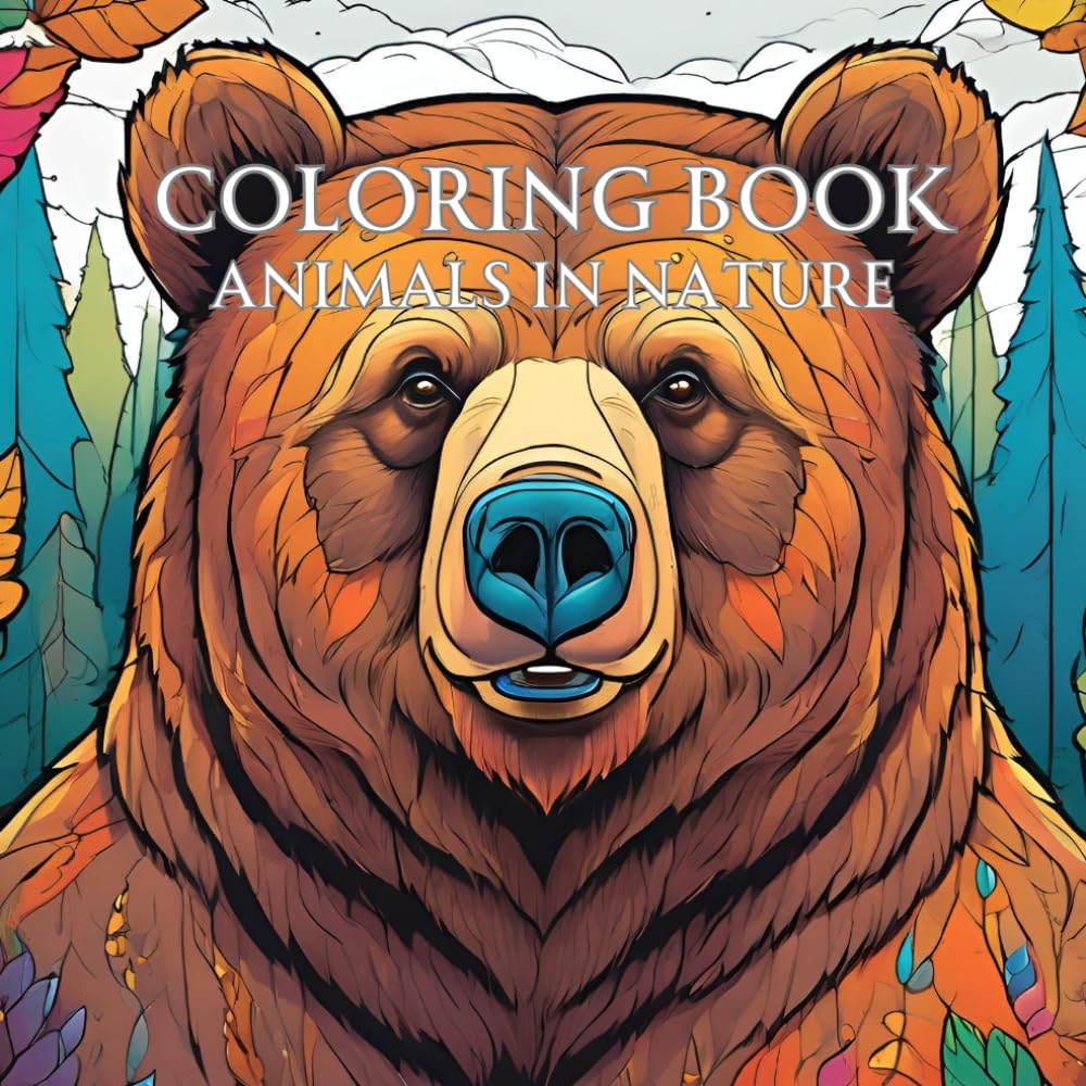 Amazon.com: Animals In Nature: Adult Coloring Book for Calming Your ...
