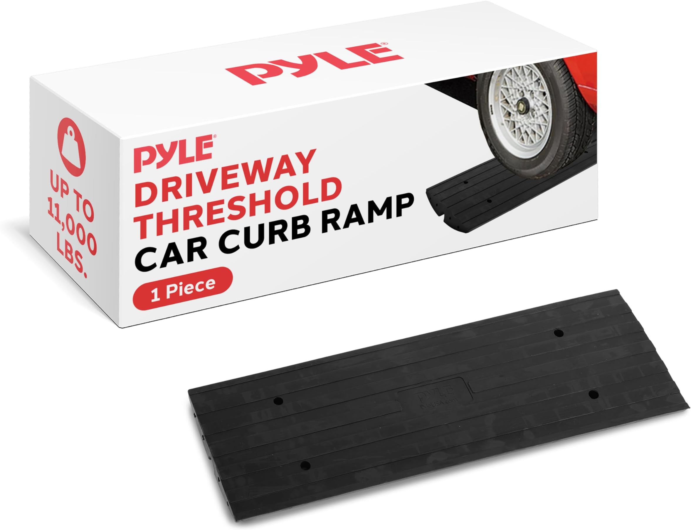 Pyle Car Driveway Curbside Bridge Ramp - Heavy Duty Rubber Threshold ...