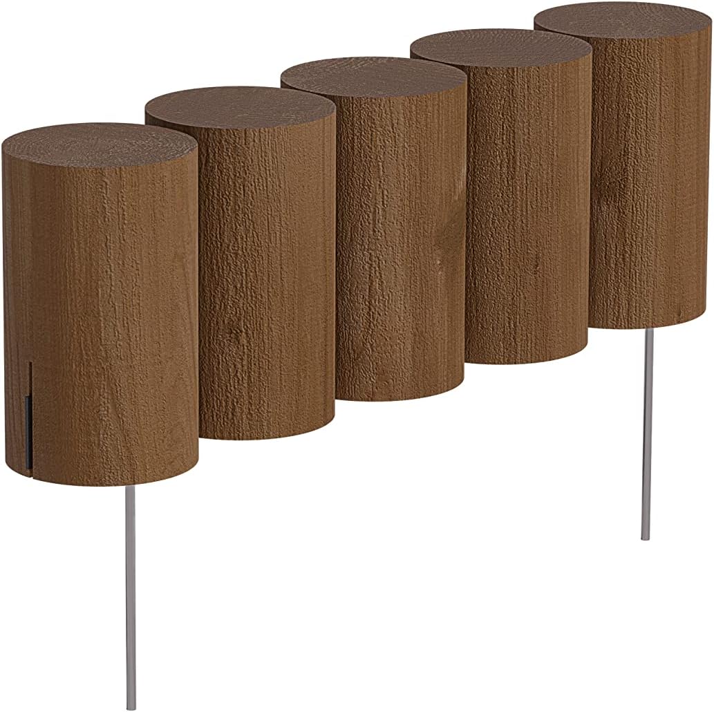 Amazon.com : Worth Garden Log Rolls Edging - Wooden Short Fence Border ...