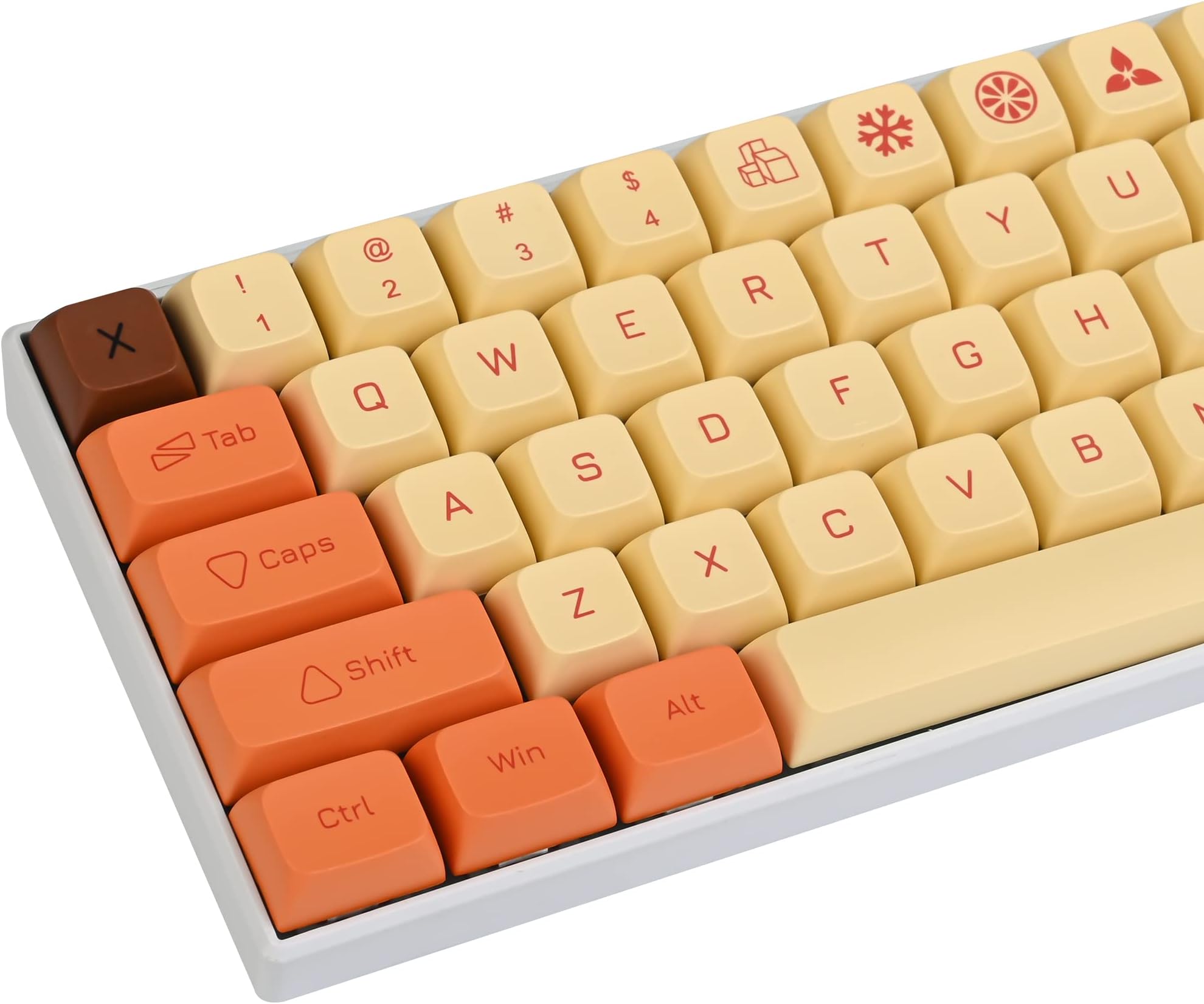 XDA PBT Key Cap, 136 keycaps Dye Sublimation Yellow Custome Key Cap Set ...