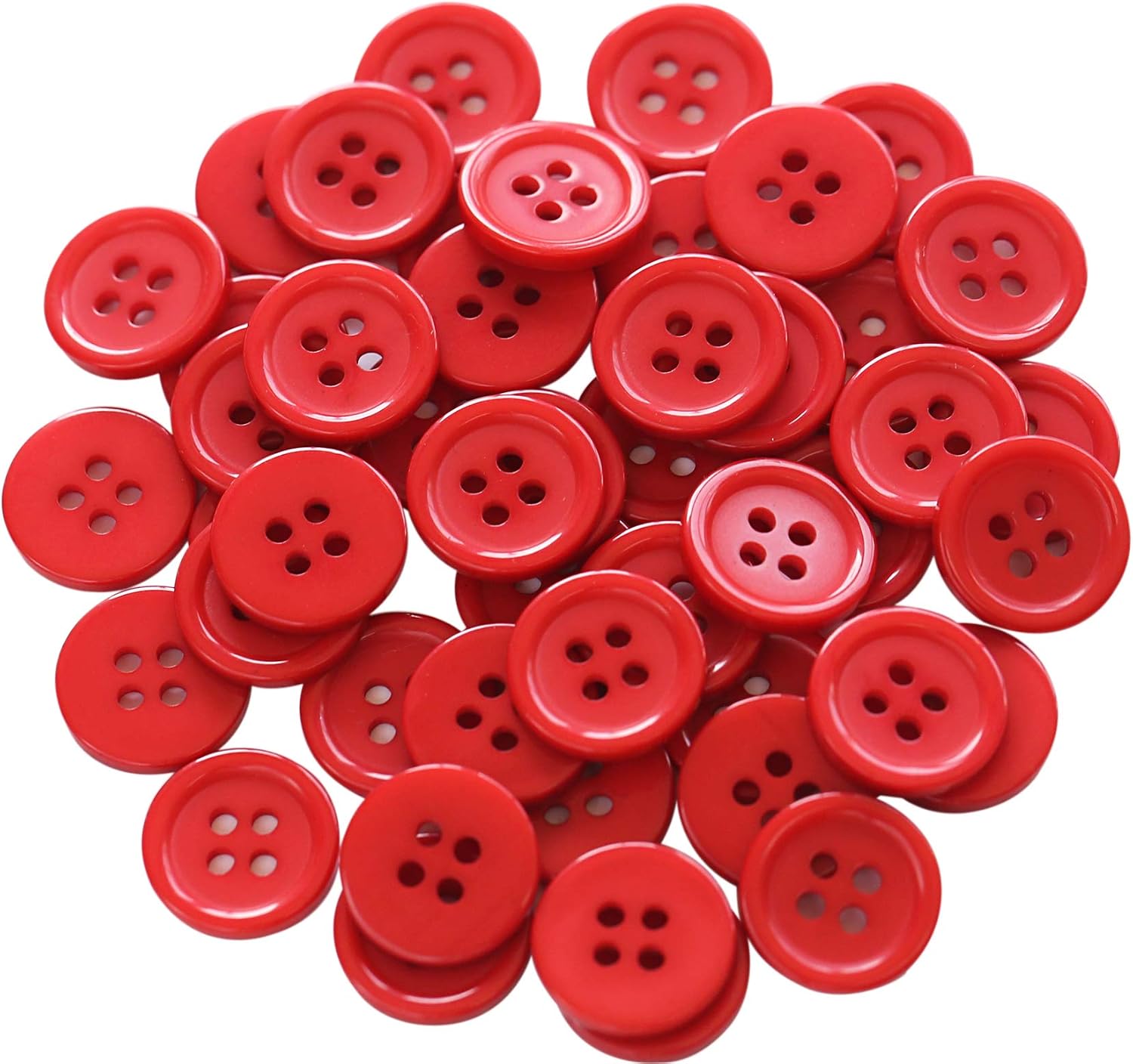 Amazon.com: GANSSIA 5/8 Inch (15mm) Red Color Sewing Button Resin ...