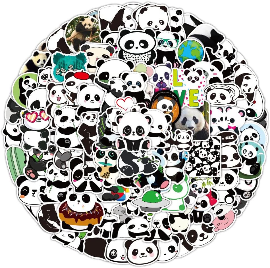 Amazon.com: 100 pieces Panda Stickers for Kids Vinyl Panda Decals Party ...