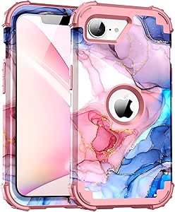 Amazon.com: BQQFG for iPhone 16E 2025 Case,Marble Design Three Layer Heavy Duty Shockproof ...