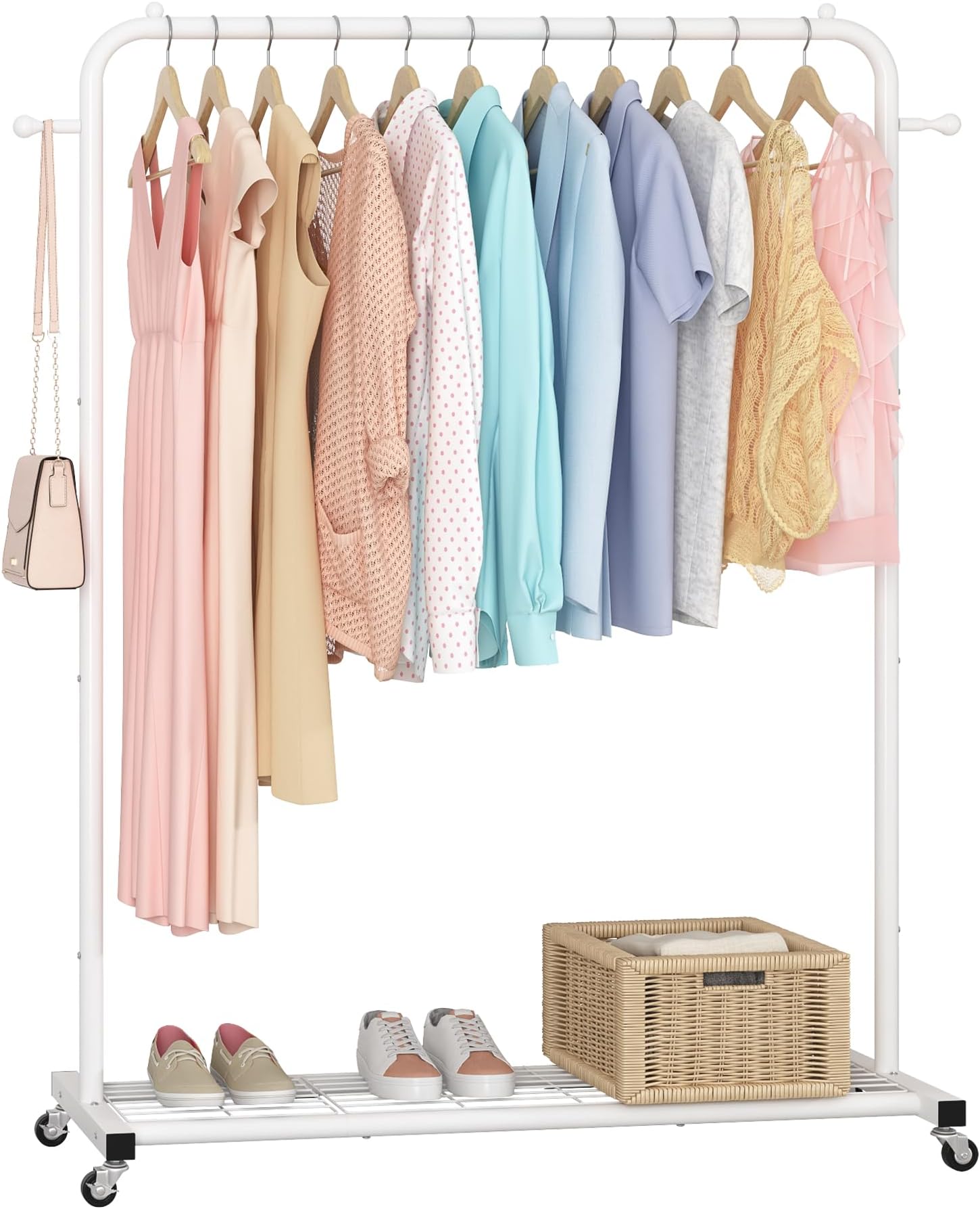 Amazon.com: Whitmor Freestanding Garment Rack, White : Home & Kitchen