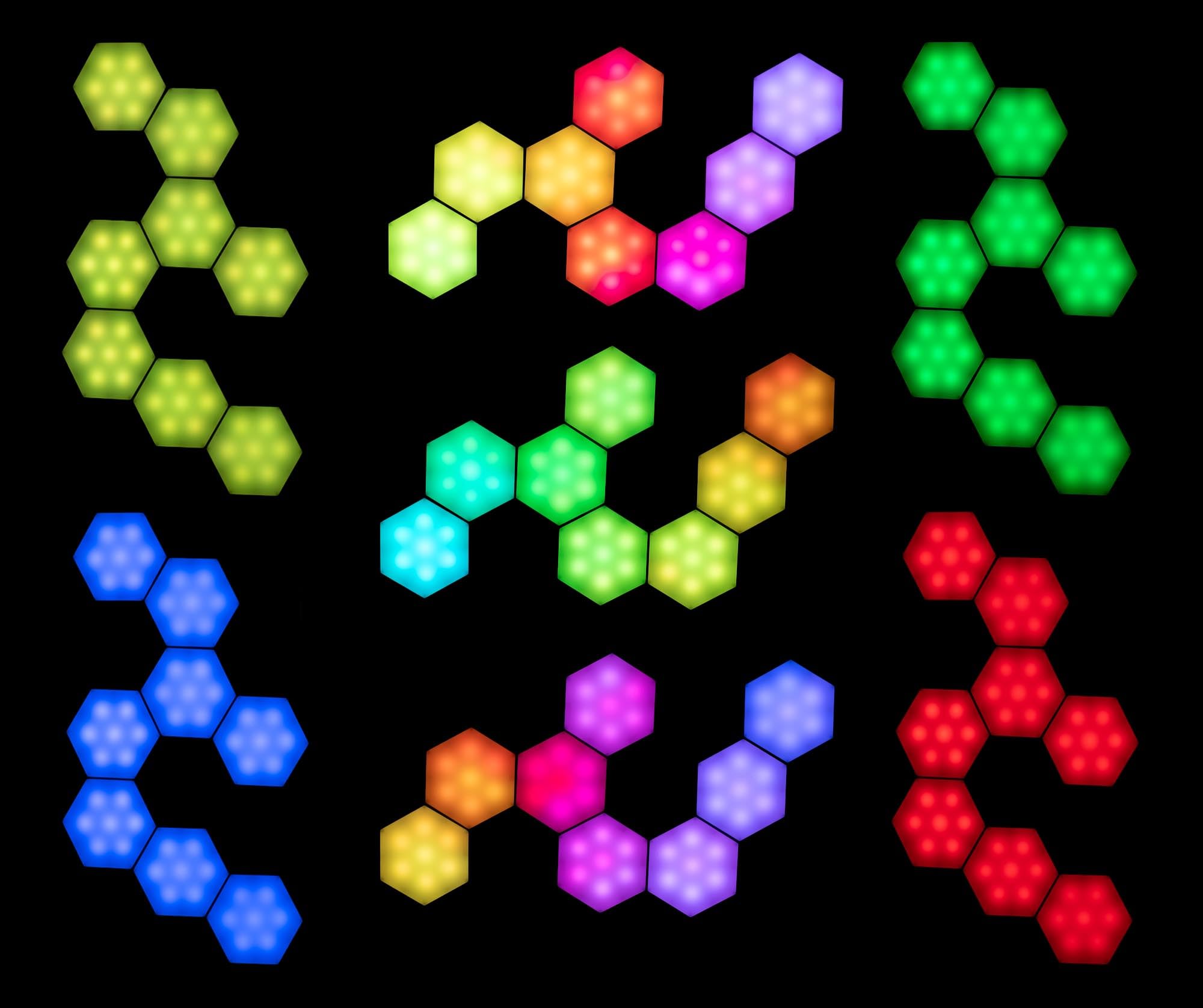 Bluecaps Hexagon LED Panels – Hex RGB Smart Wall Sensory Lights with ...