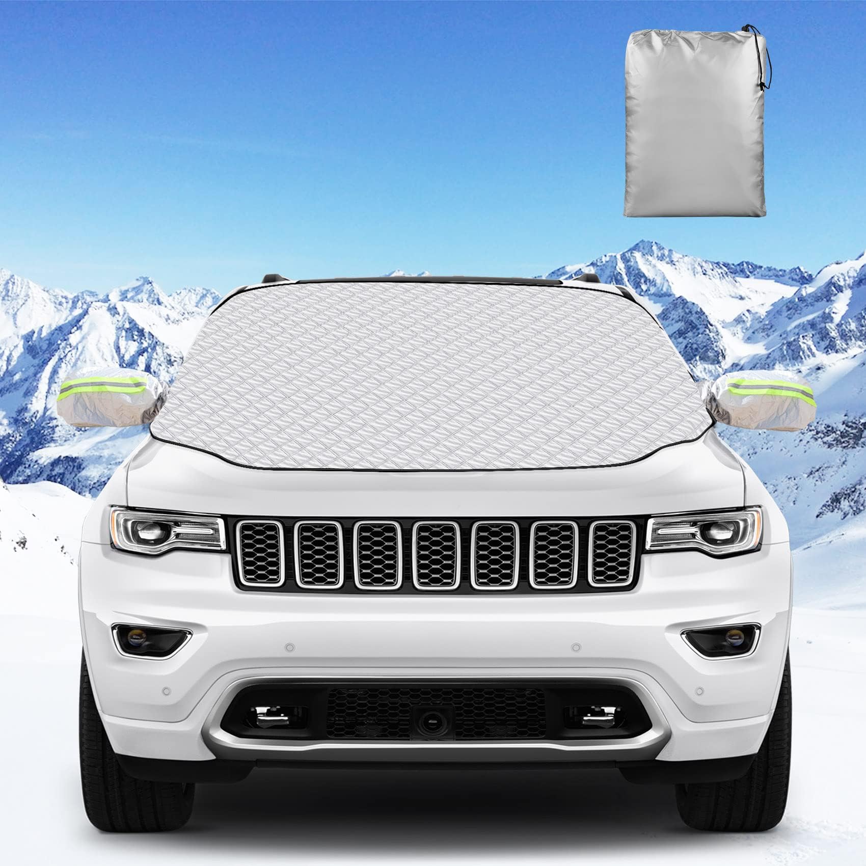 Car Windscreen Cover Frost Winter Magnetic Large, Car Screen Cover ...