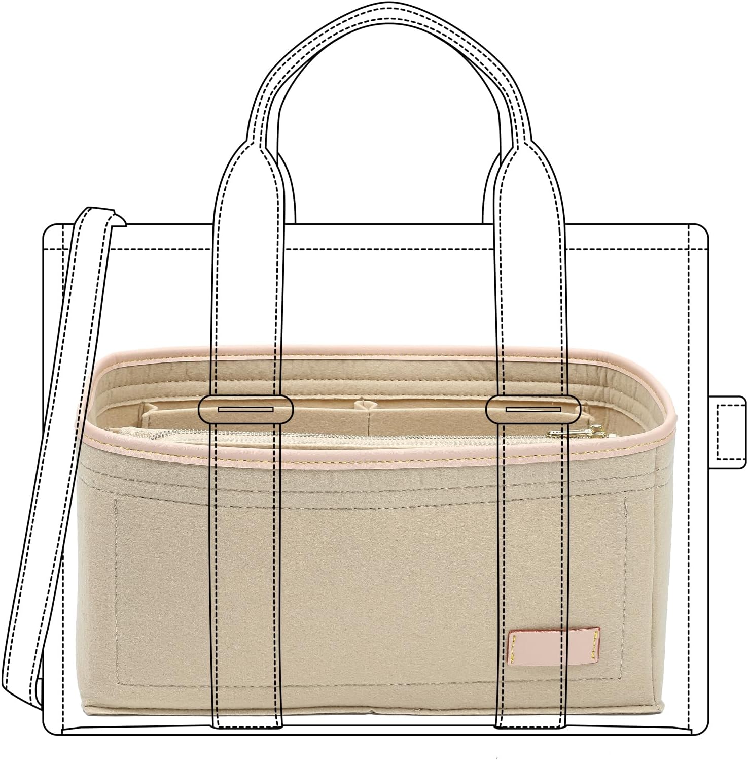 Amazon.com: gofidin Women's Purse Organizer Insert for Handbag Felt ...