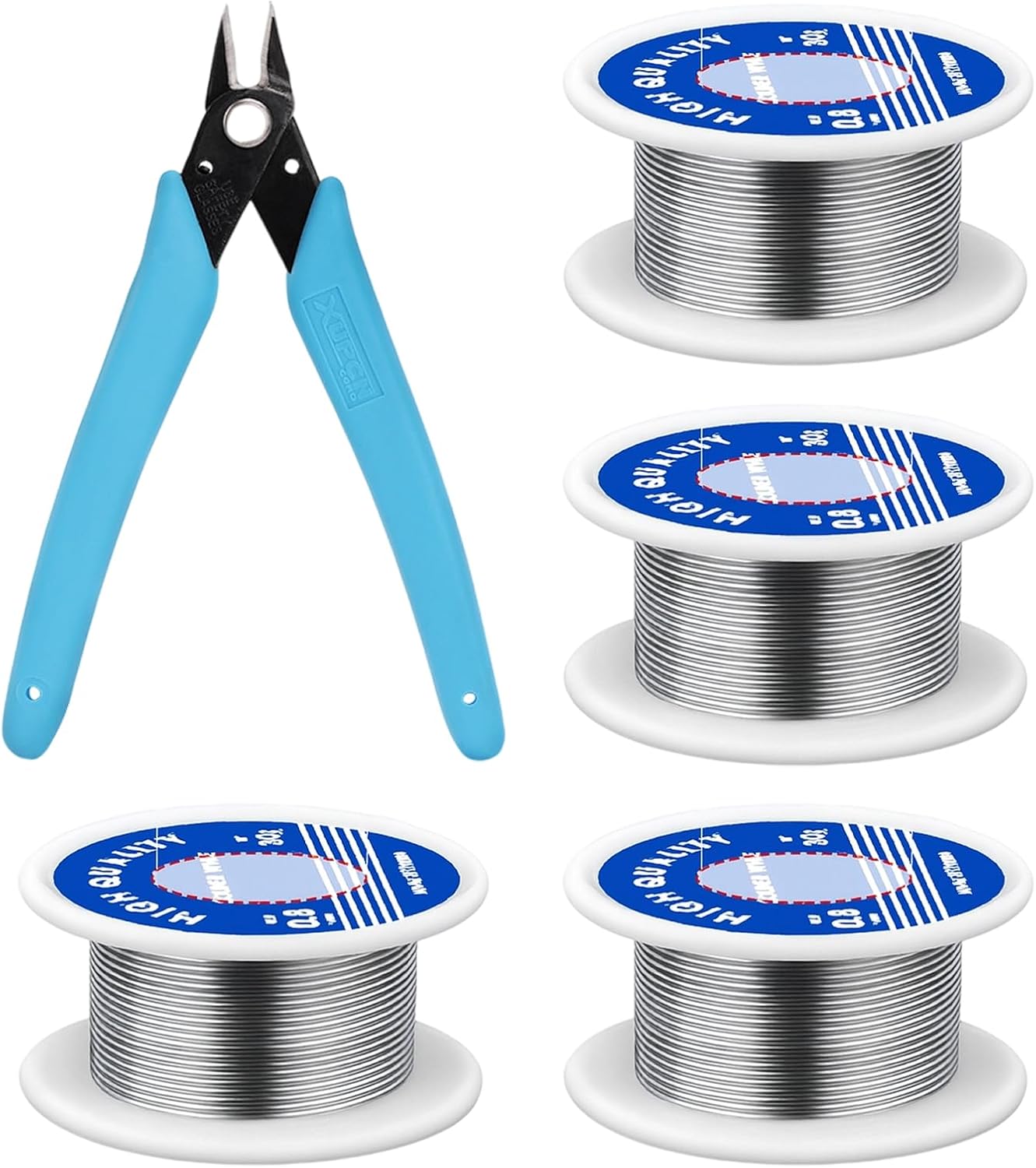 Solder Wire, 4 PCS with Rosin Core 0.8mm Soldering Wire with 1 Cutting ...