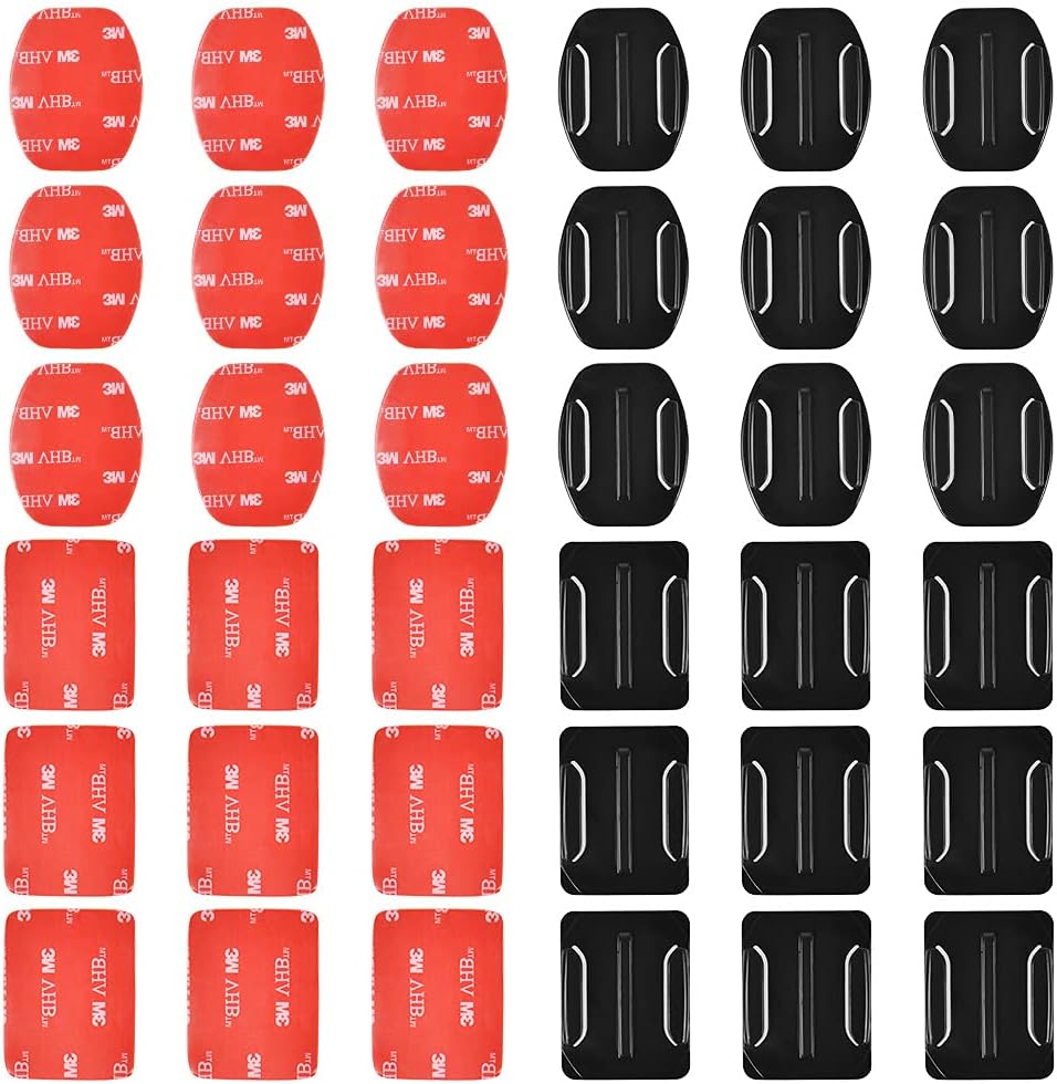 Amazon.com : 18 Pcs Adhesive Mounts for GoPro Cameras, 9 Pcs Curved ...