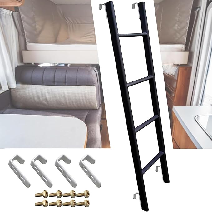 Amazon.com: 4/5 Step RV Bunk Ladder with Hooks Metal Bed Replacement ...