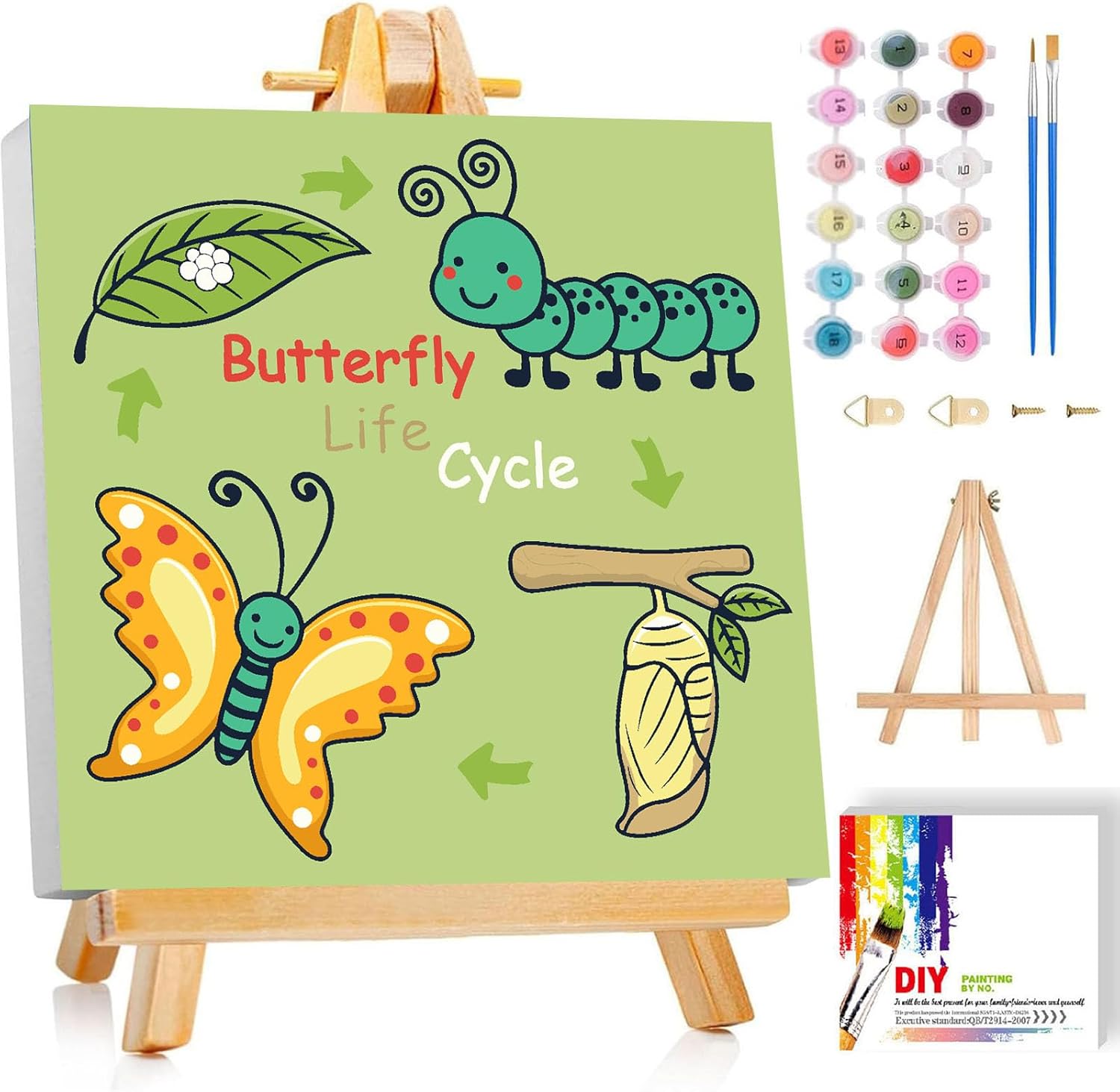 Amazon.com: Gemozaic Butterfly Paint by Numbers Kit for Kids with Frame ...