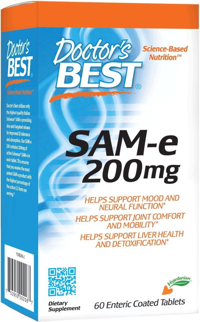 Amazon.com: SAM-e 200mg Daily Supplement - Vegan, Kosher, Non-GMO, Soy ...
