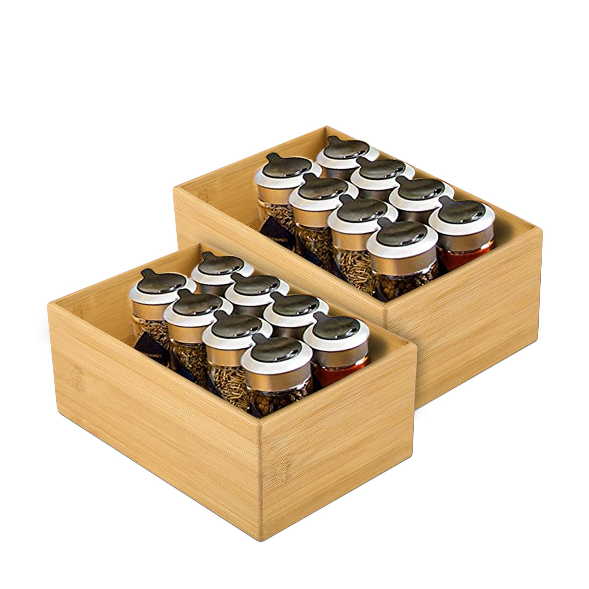 Anko Rectangular Bamboo Organizer Drawer | Kitchen Cutlery, Office ...