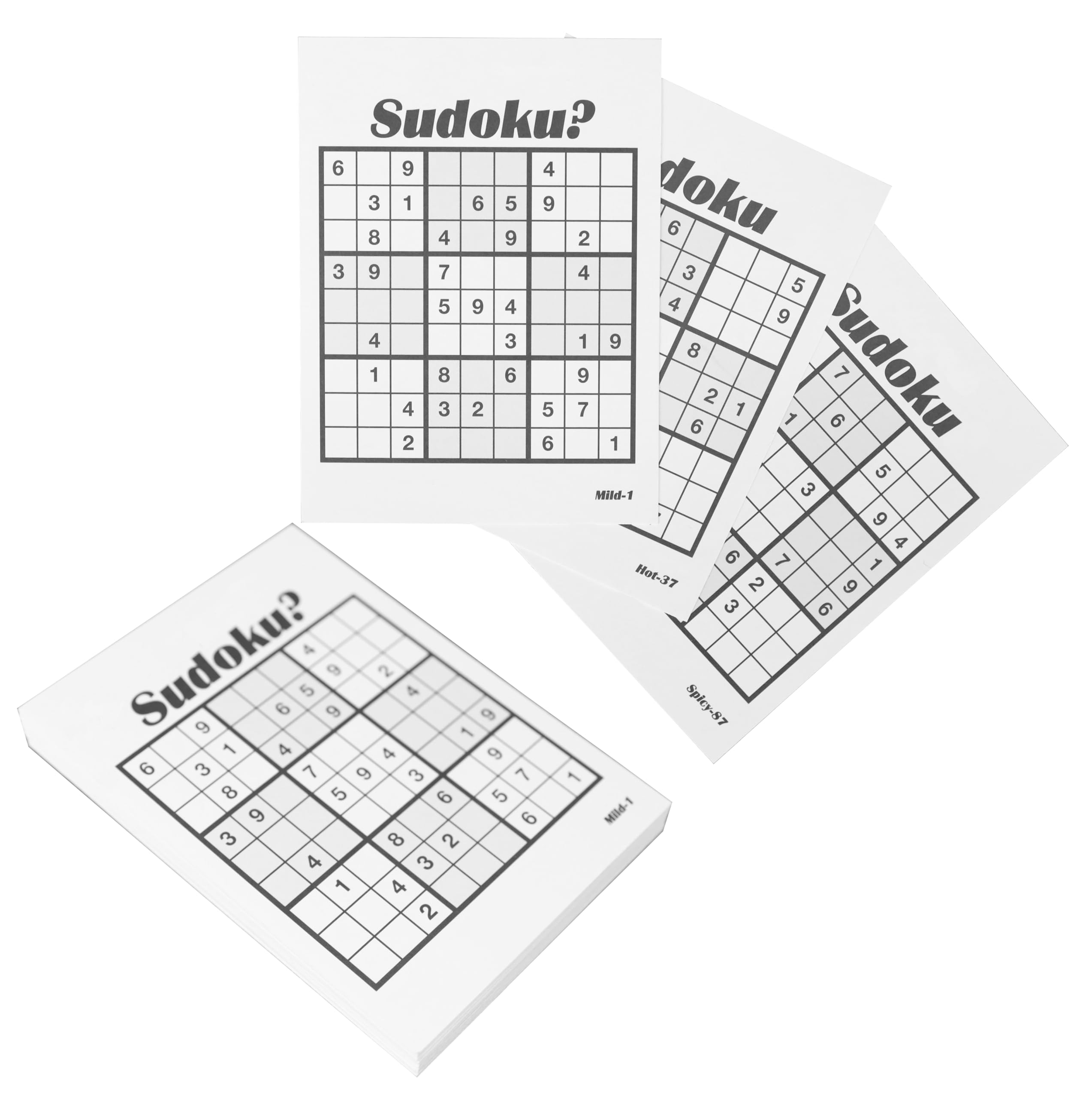 Amazon.com: Iconikal Sudoku Puzzle Cards, 110-Count, 3 Difficulty ...