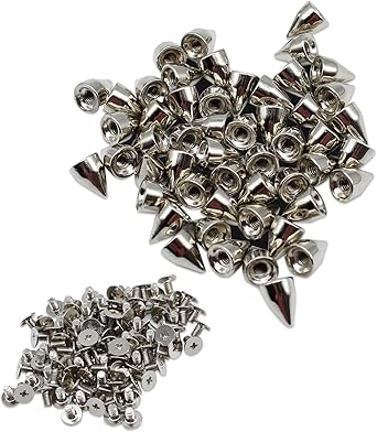 Amazon.co.jp: Mesanda スタッズ パーツ 鋲 コーンスパイク リベット 100/50個セット 円錐型スタッズ ネジ式 パンク風 DIY 服アクセサリー ハンドメイド 手芸 ...