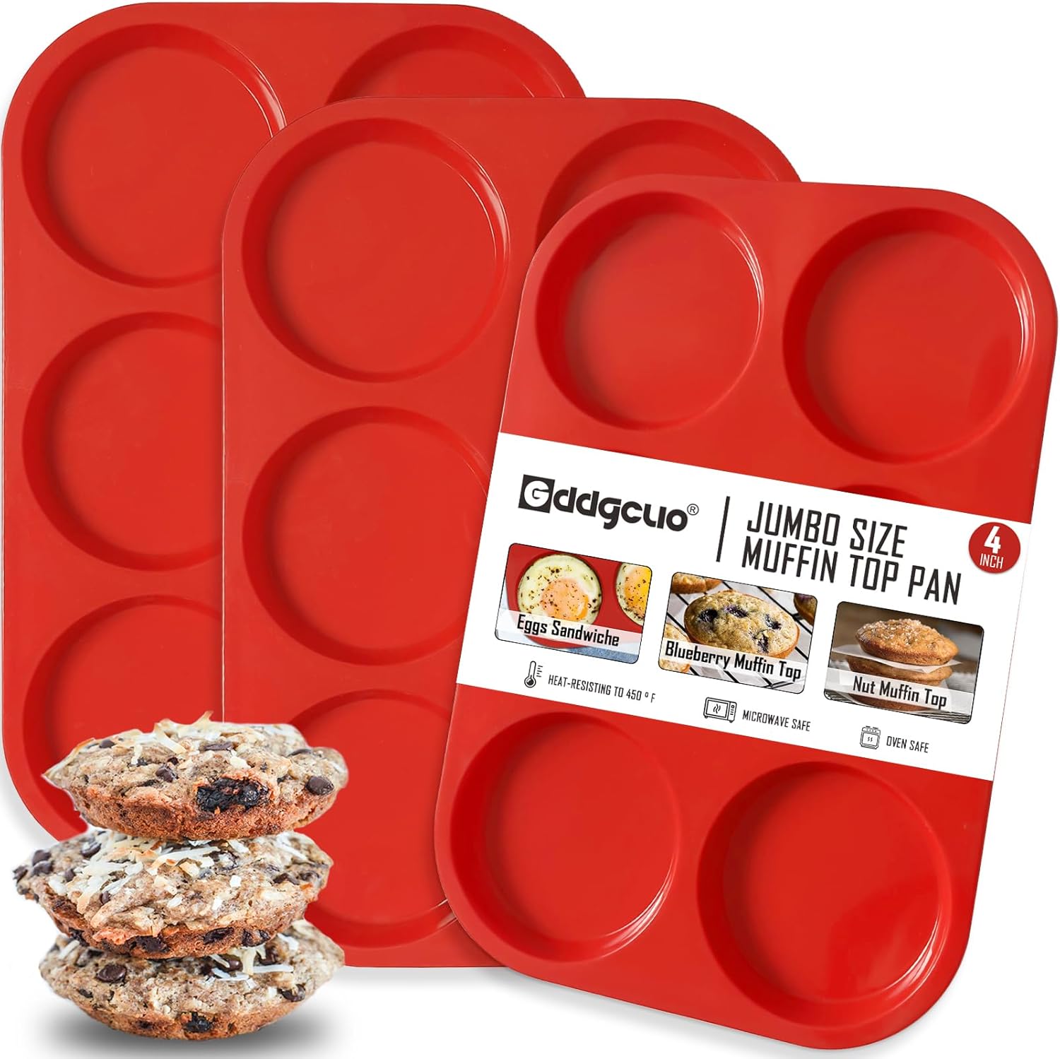 Amazon.com: GDDGCUO Muffin Top Pan, 4 Inch Silicone Muffin Top Pans for ...