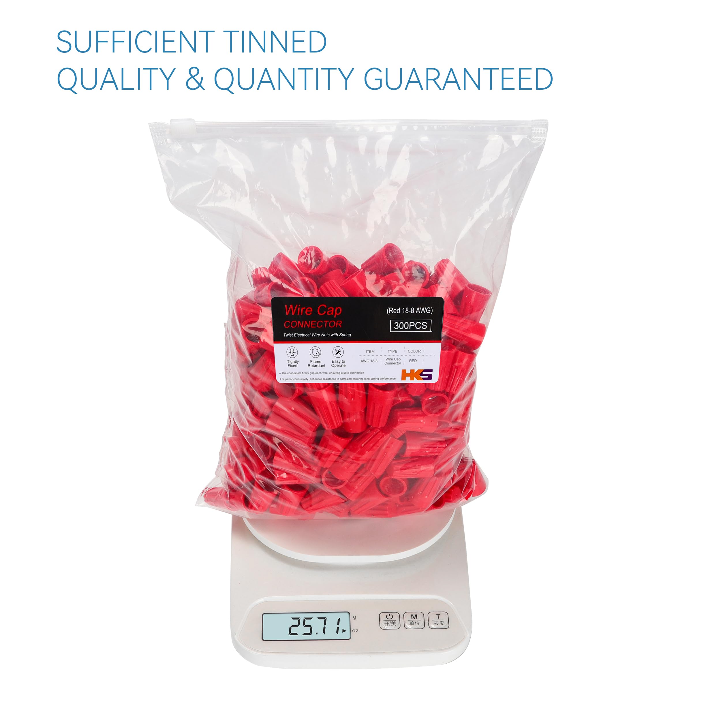 Snapklik.com : HKS 300 PCS Red Wire Caps - AWG 18-8,Twist-On Screw Nuts ...