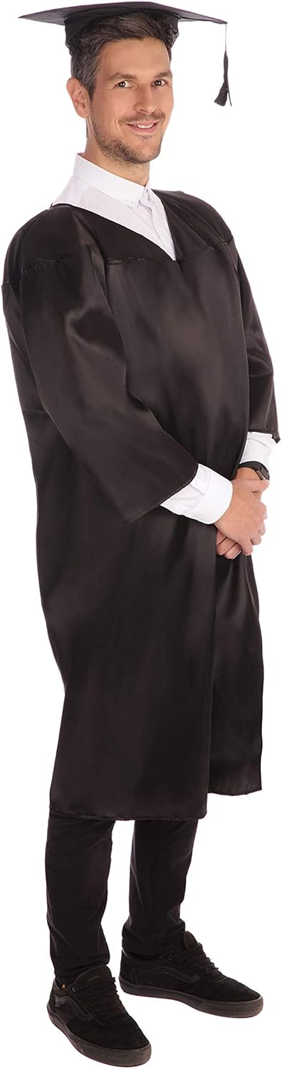 Bristol Novelty AC396 Graduation Robe Costume set | Unisex | Black ...