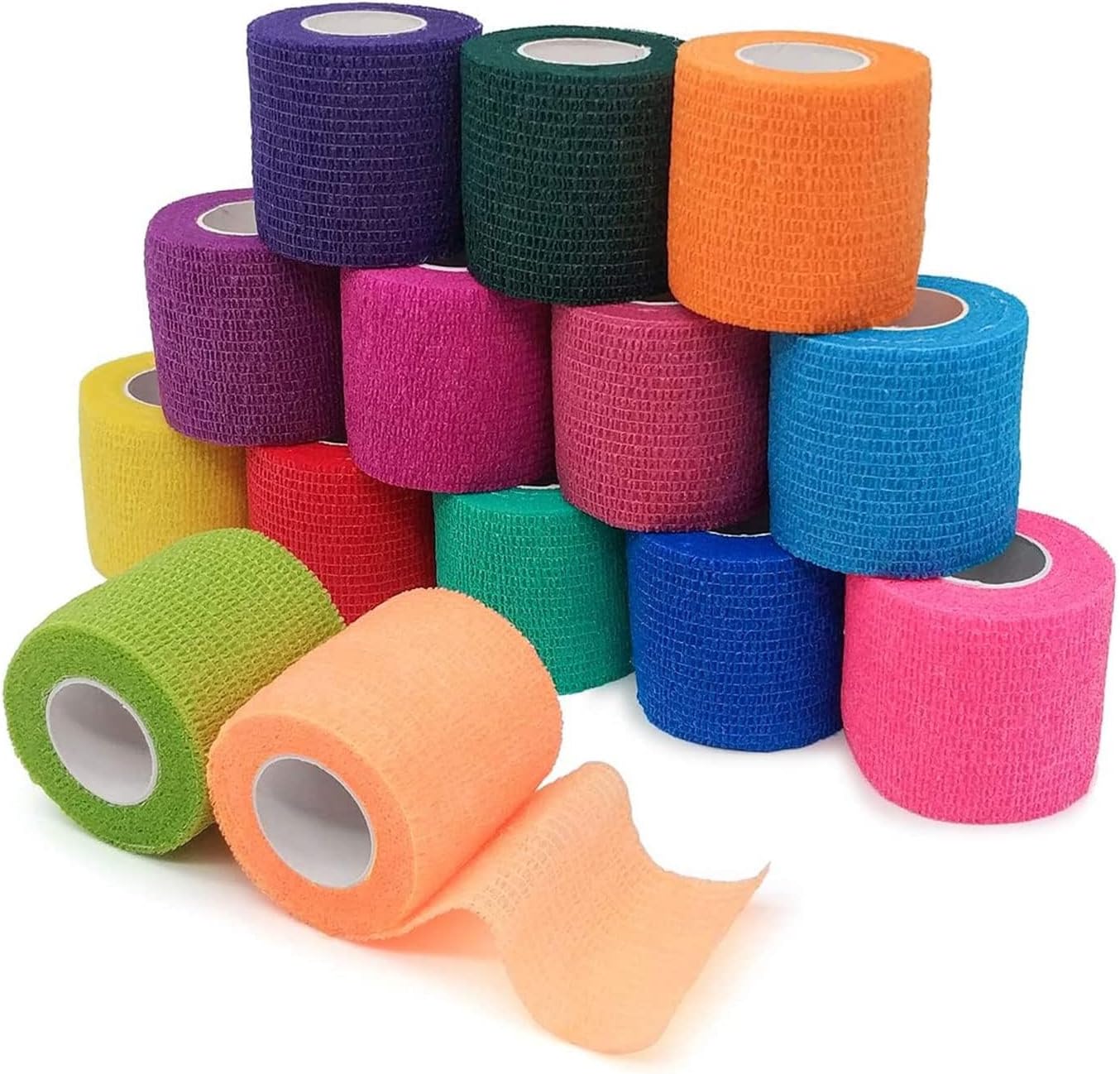 Self-Adhesive Cohesive Wrap Bandage, 12 Pcs Flexible Stretch ...
