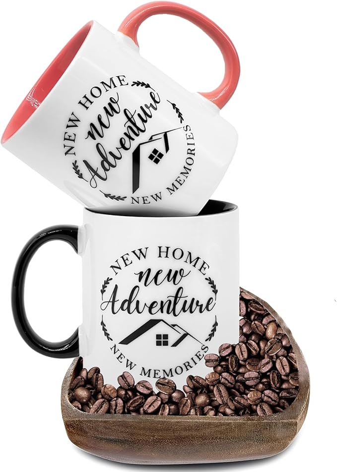 Amazon.com | TIEEC New Home Adventure Mugs - House Warming Gifts for ...