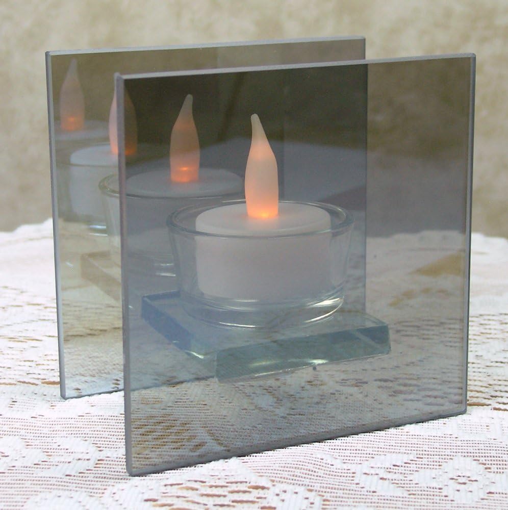 Amazon.com: Infinity LED Tea Light Candle Holder Mirrored Glass Holder ...