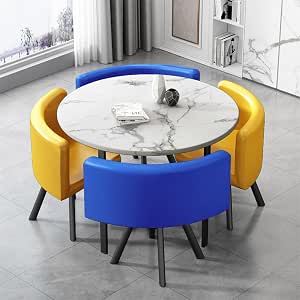 Amazon.com: Kitchen Breakfast Bar Table and Chair Set, Small Office ...