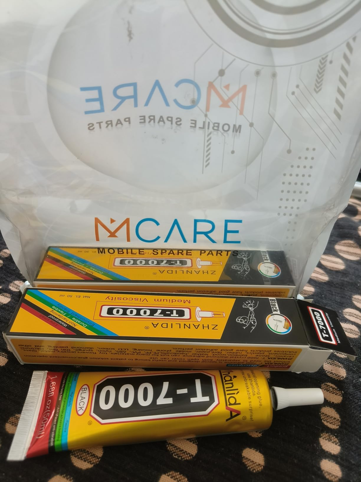 Mcare Zhanlida T 7000 50ml Mobile Display Black Glue, Multipurpose Fabric Glue, Mobile Glue for ...