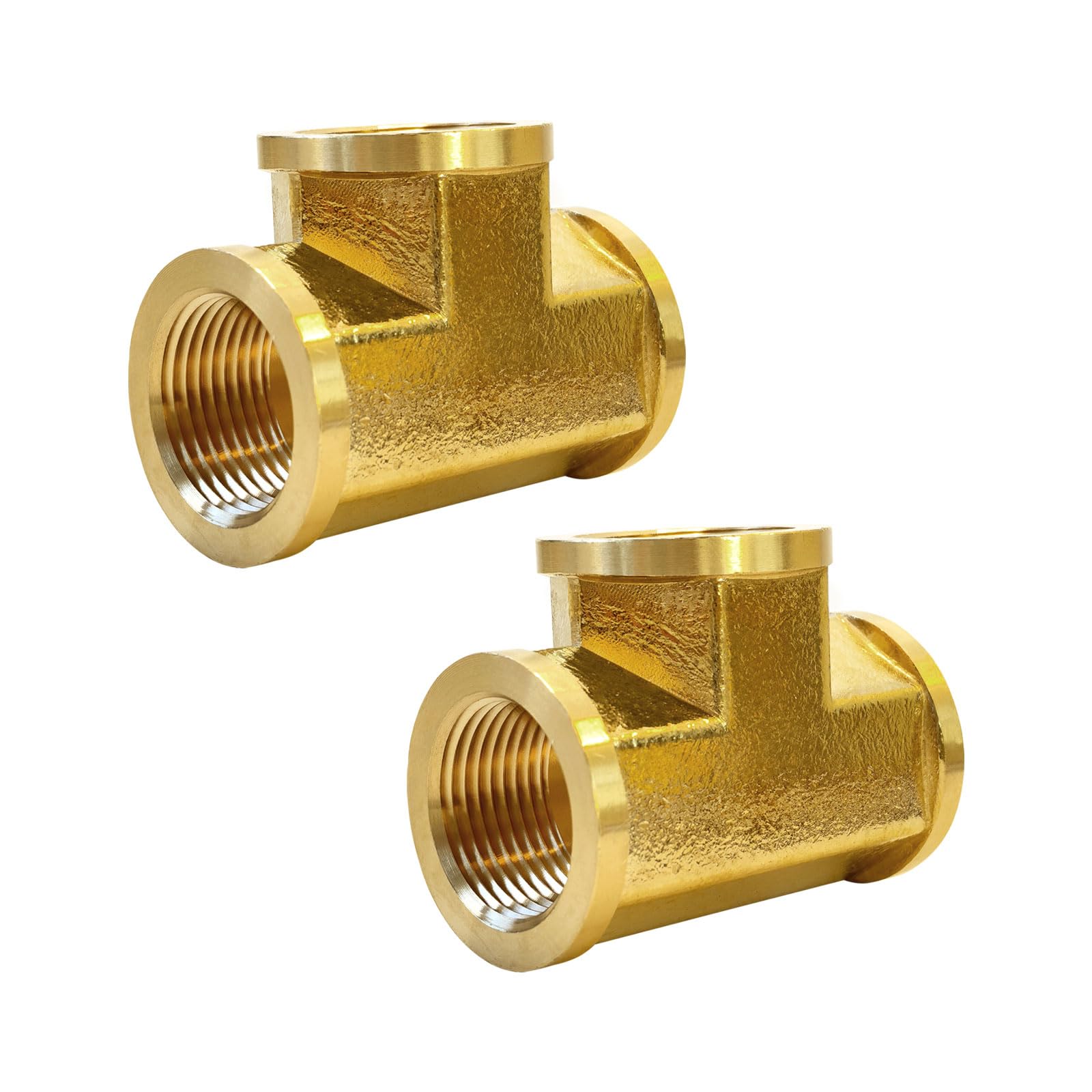 Amazon.com: 2 pcs 3/4" NPT Female T Connector, Brass Pipe Fitting, 3/4 ...