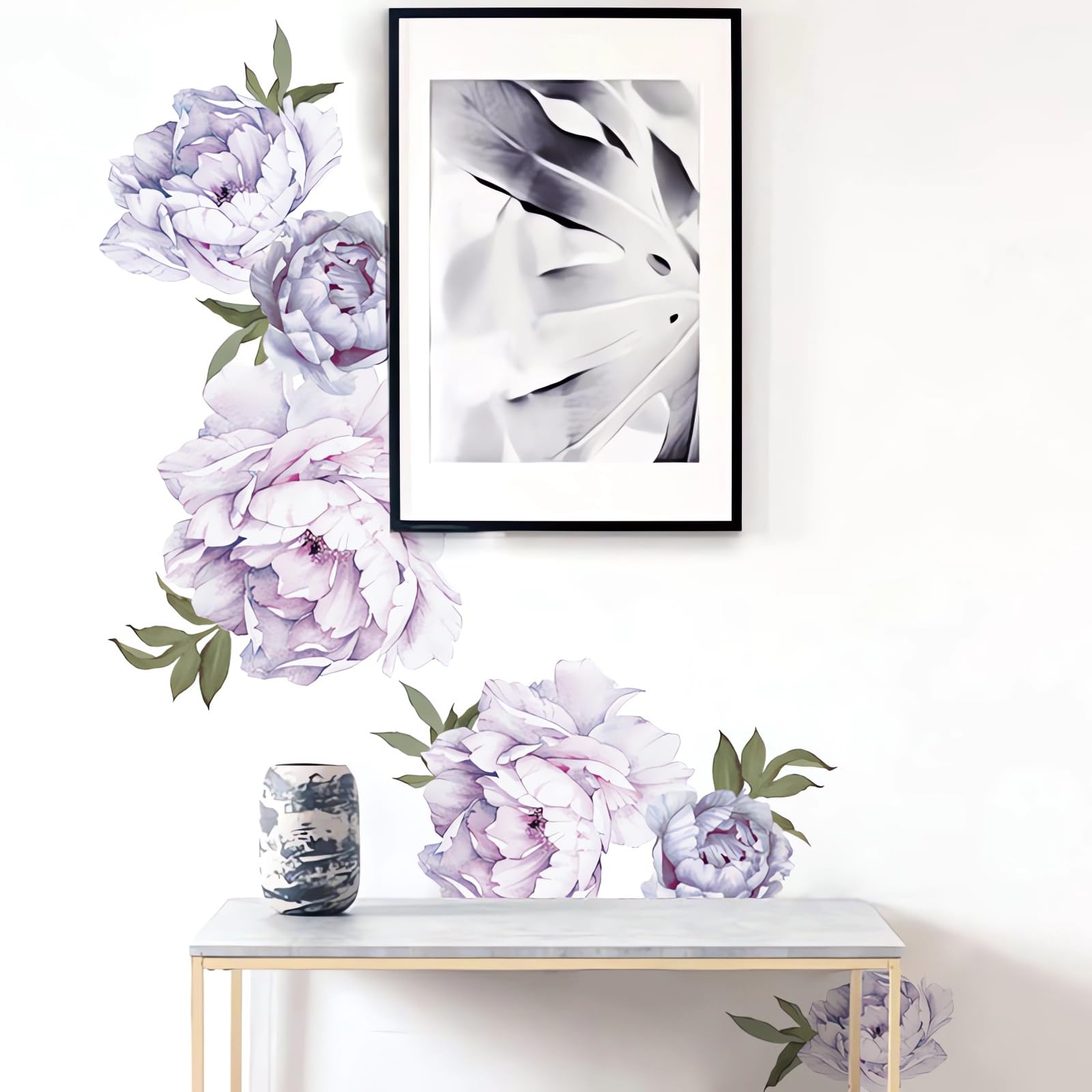 Amazon.com: Large Purple Peony Flower Wall Stickers, sacinora DIY ...