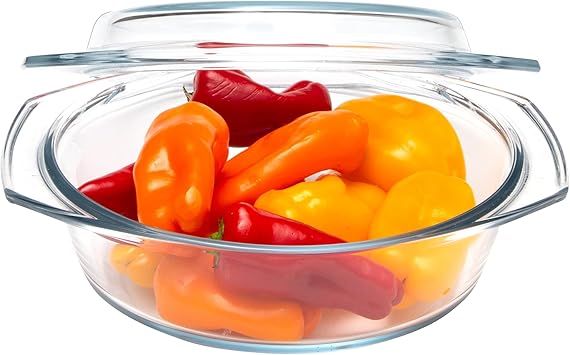 Amazon.com: Simax Casserole Dish With Lid, 24 Ounce Round Glass ...