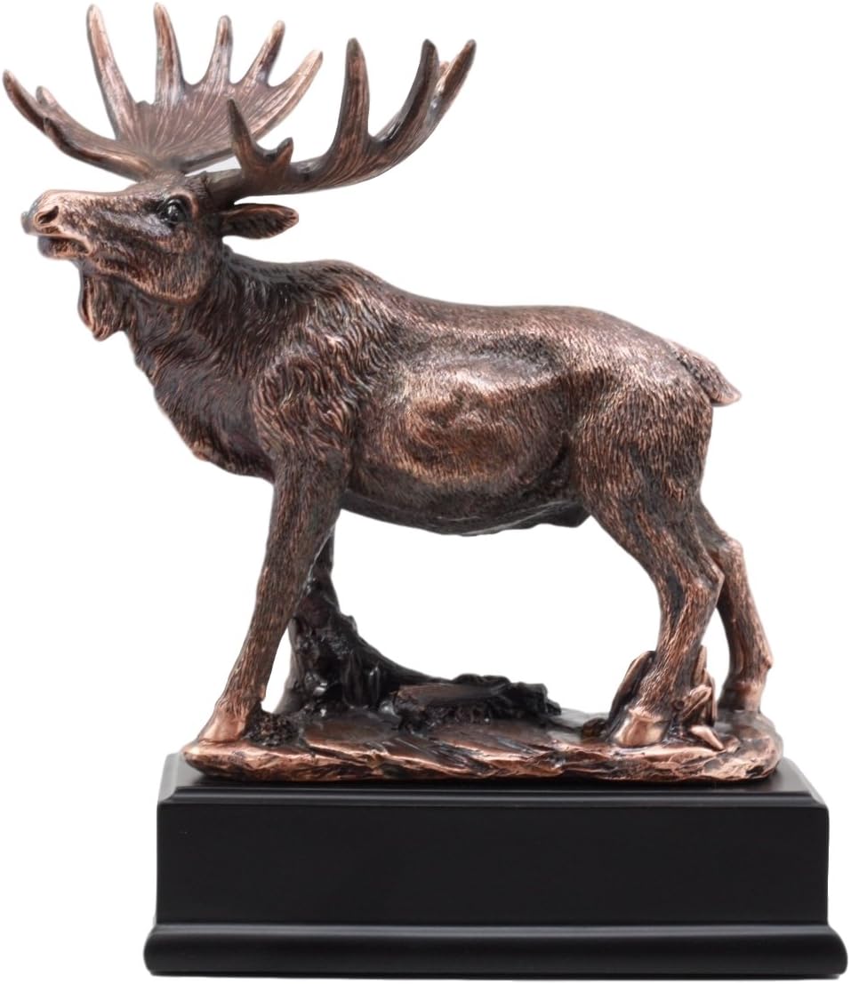 Amazon.com: Pacific Giftware Animal World Moose Golden Finish Figurine ...