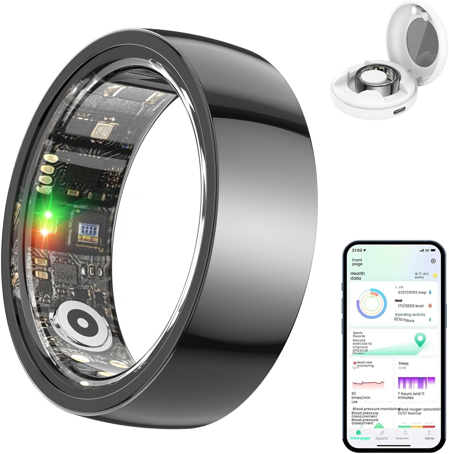 Amazon.com: POYIPI 2025 New Smart Ring for Women Men, Ceramic Smart ...