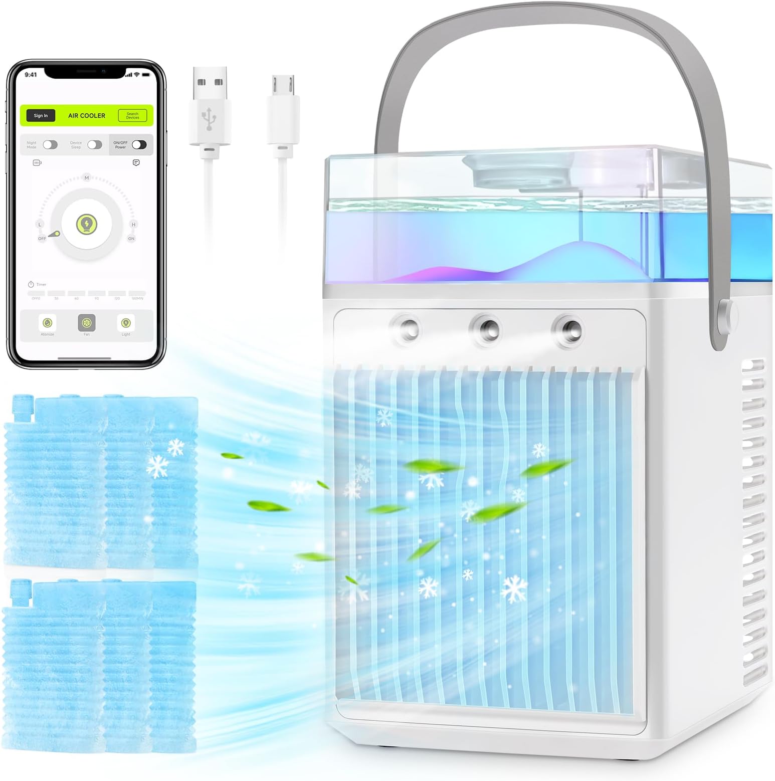 Amazon.com: Portable Air Conditioners, 4-IN-1 Air Cooler Fan APP ...