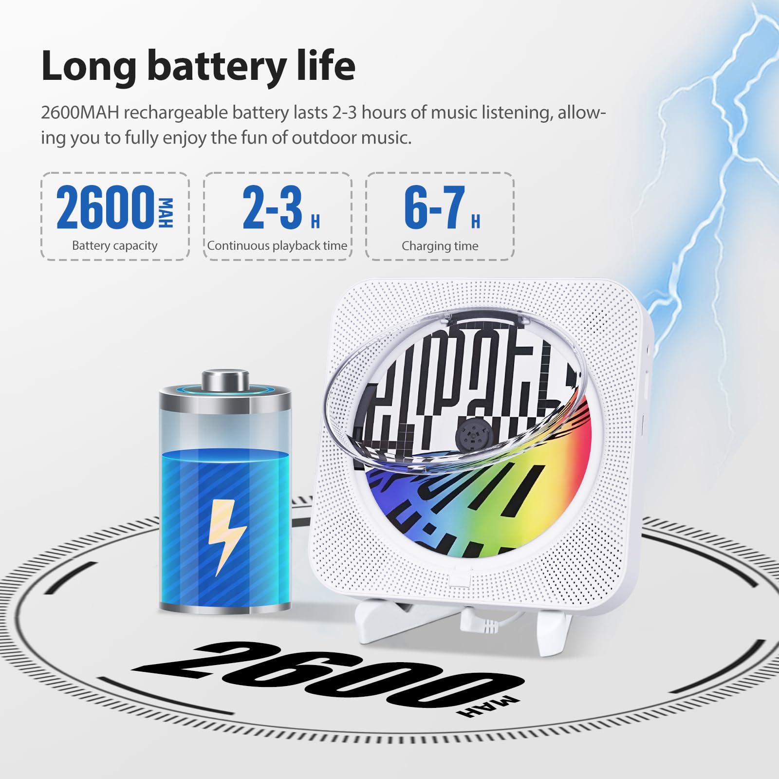 Snapklik.com : Portable Bluetooth CD Player