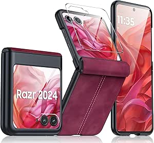 Amazon.com: for Motorola Razr 2024 Case, Built-in Screen Protector& Hinge Protection & Ultra ...