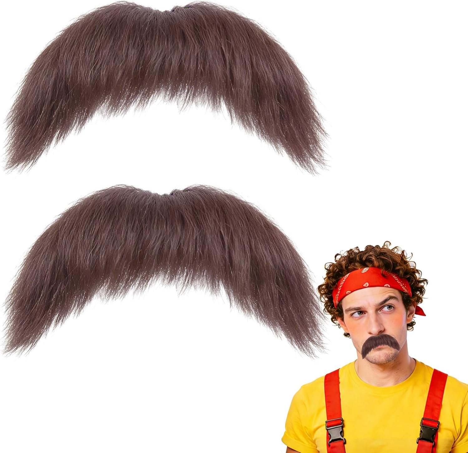 Amazon.com: Blvochnnt 2Pcs Self Adhesive Fake Mustaches Adult,World ...