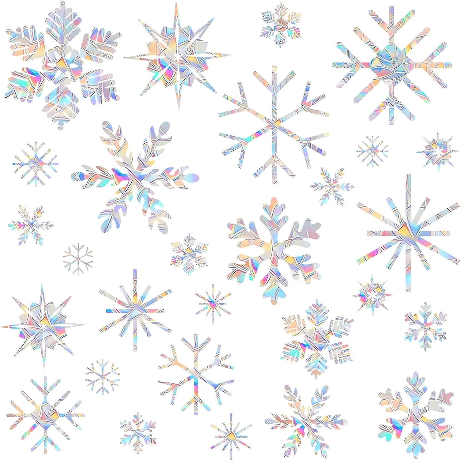 Amazon.com: SHAWULA 36PCS Snowflake Window Stickers Anti Collision ...