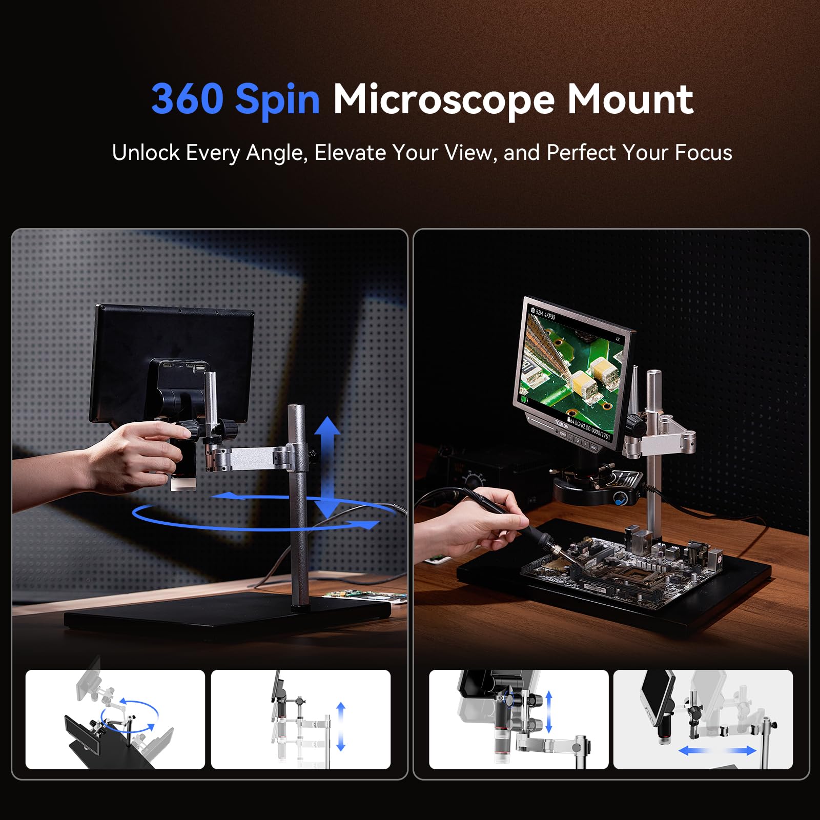 Snapklik.com : Digital Microscope Boom Arm Stand Base SP01, 15 ...