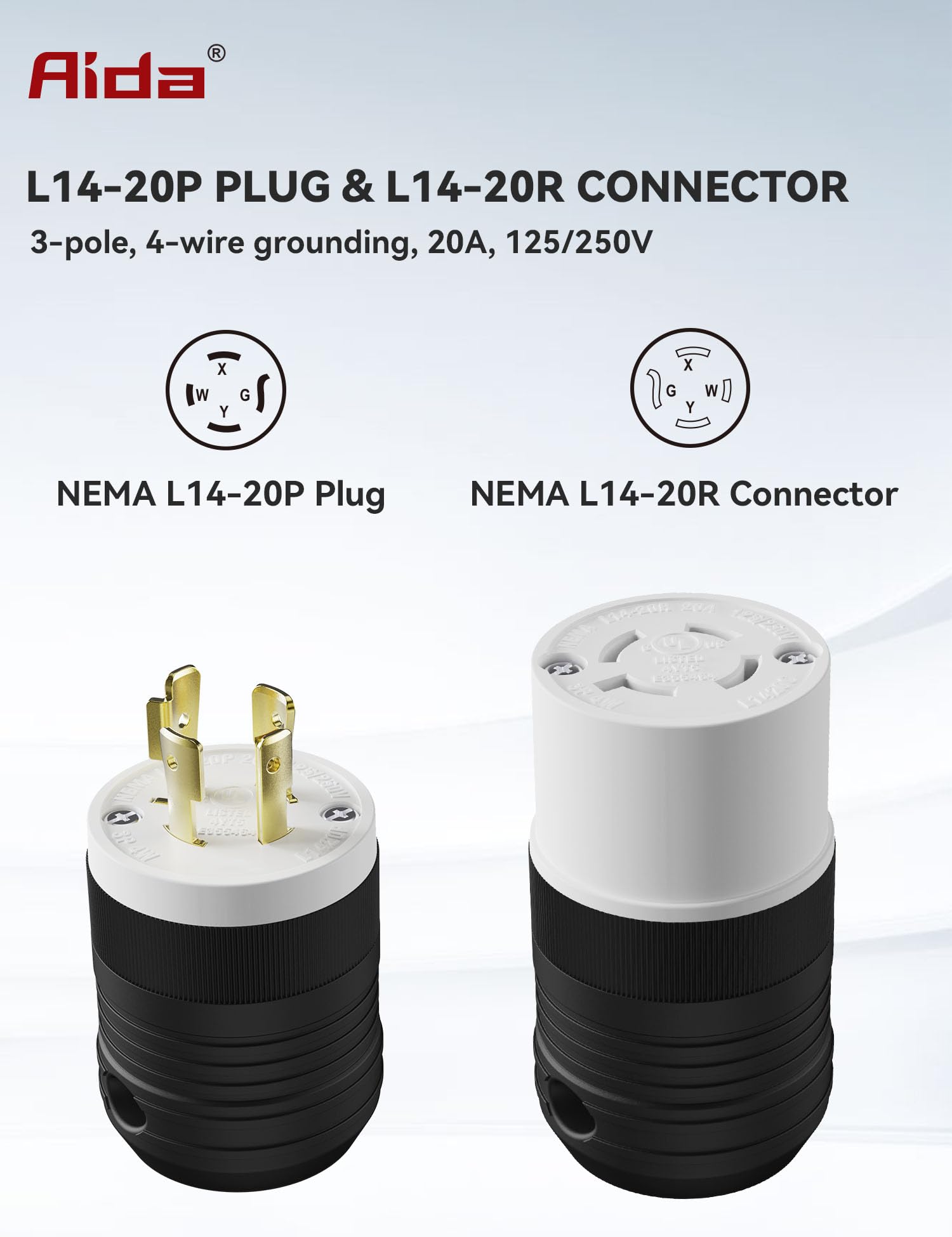 Snapklik.com : NEMA L14-20P & NEMA L14-20R Locking Plug And Connector ...