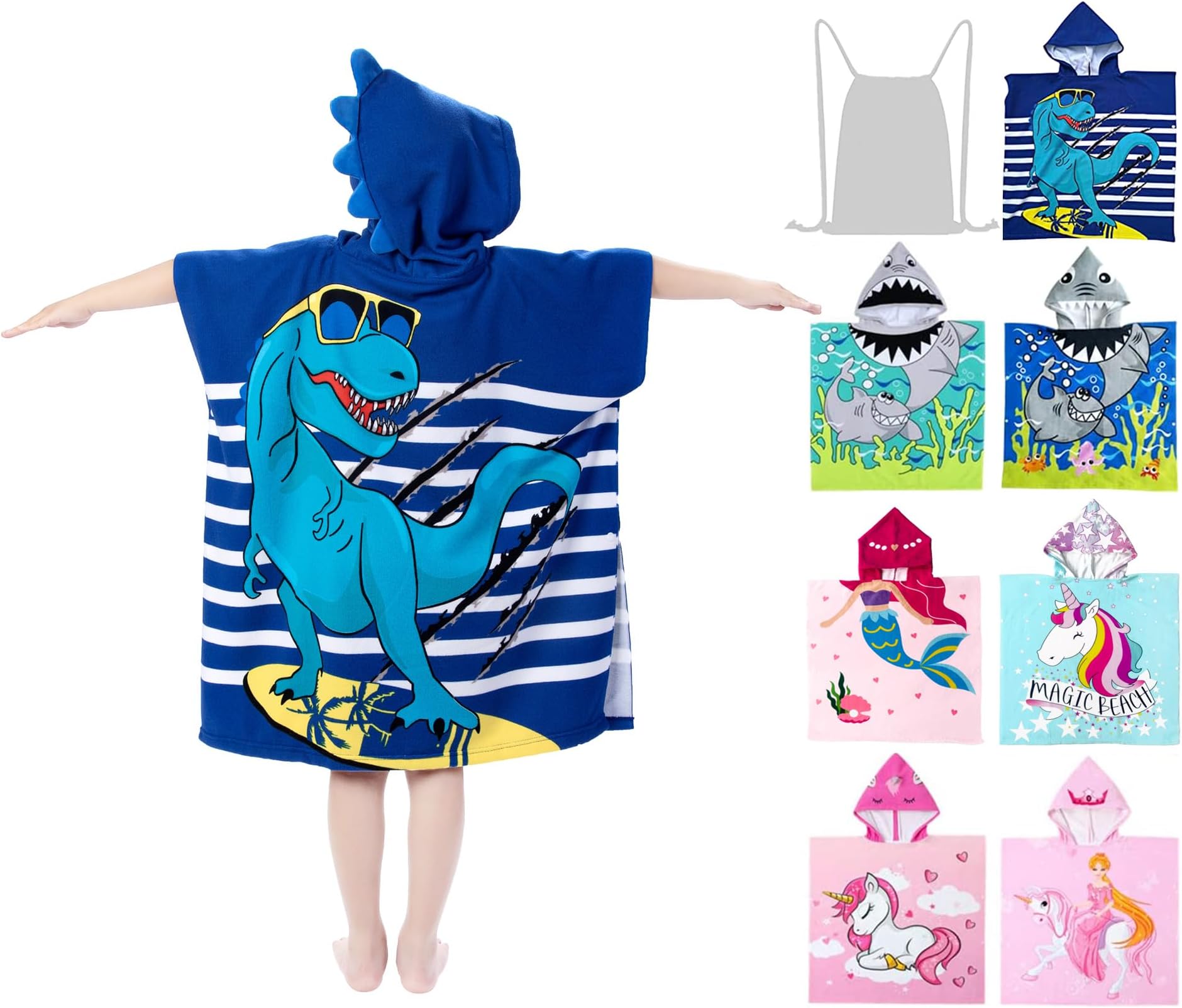 Amazon.com: Joiedomi Shark Hooded Towels for Kids - Soft 100% Cotton ...