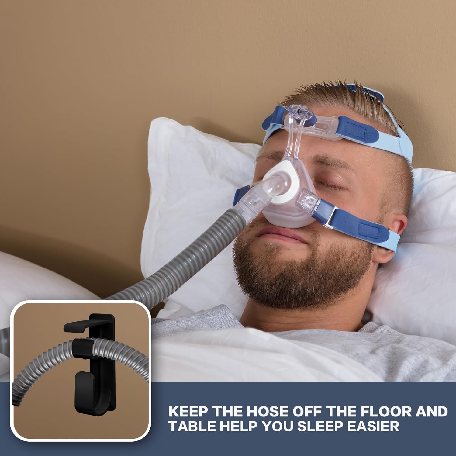 CPAP Hose Holder Hanger cpap Mask Hook & Tubing Holder for Bed with Anti-Skid Function Avoids ...