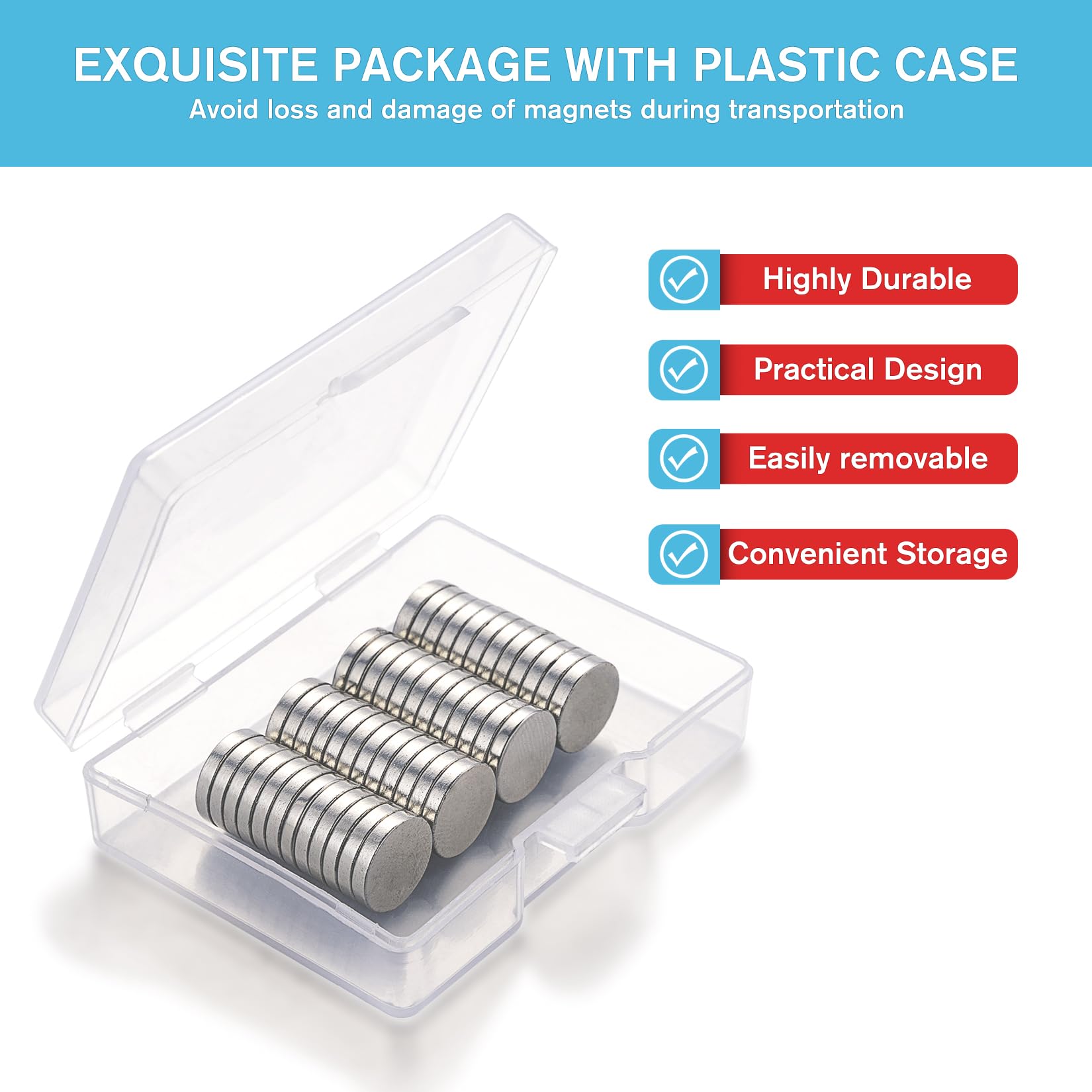 Snapklik.com : Junarter 100Pcs Multi-Use Small Magnets 8x3mm Fridge ...