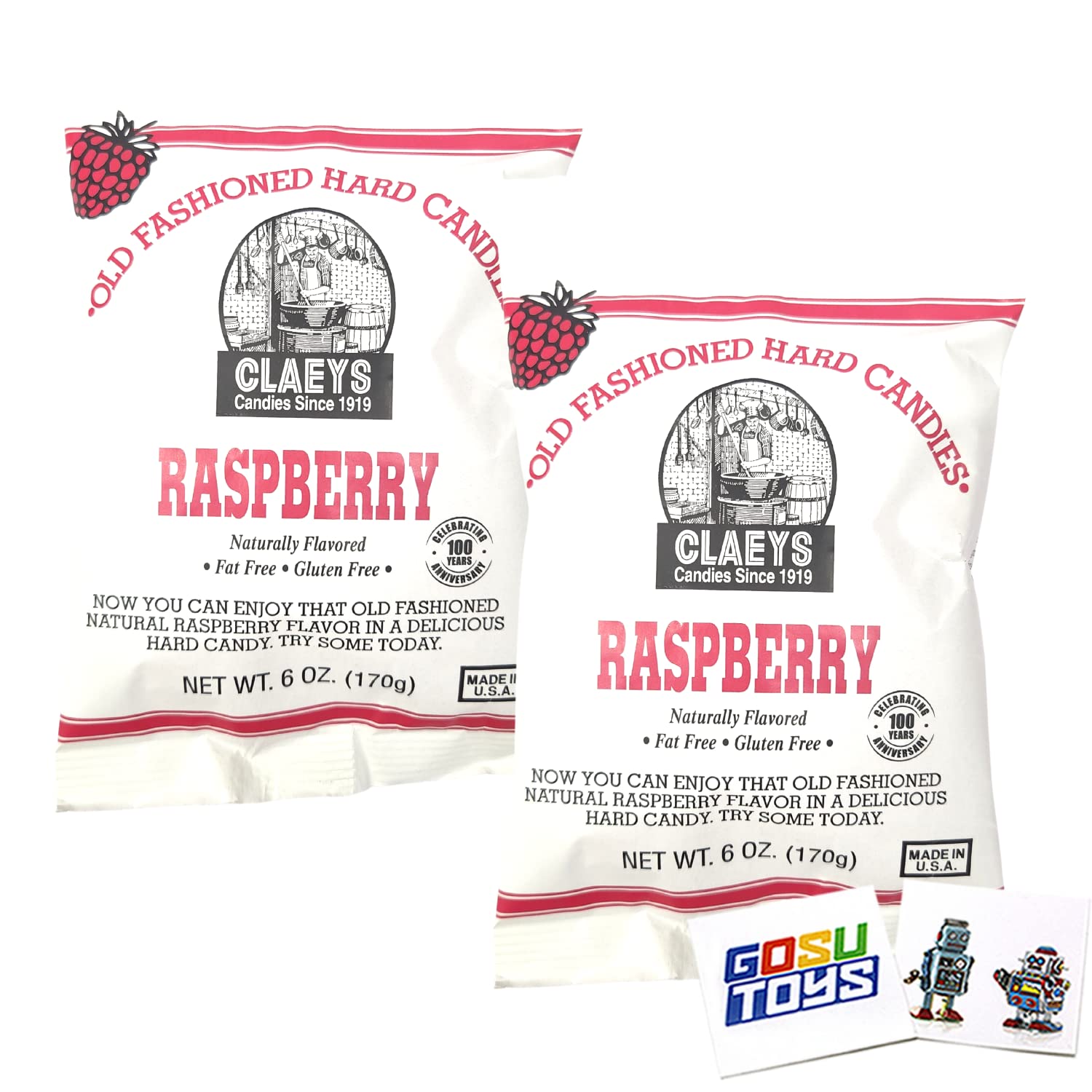 Claey's Raspberry Old Fashioned Hard Candies 6 oz. (Pack of 2) : Amazon ...