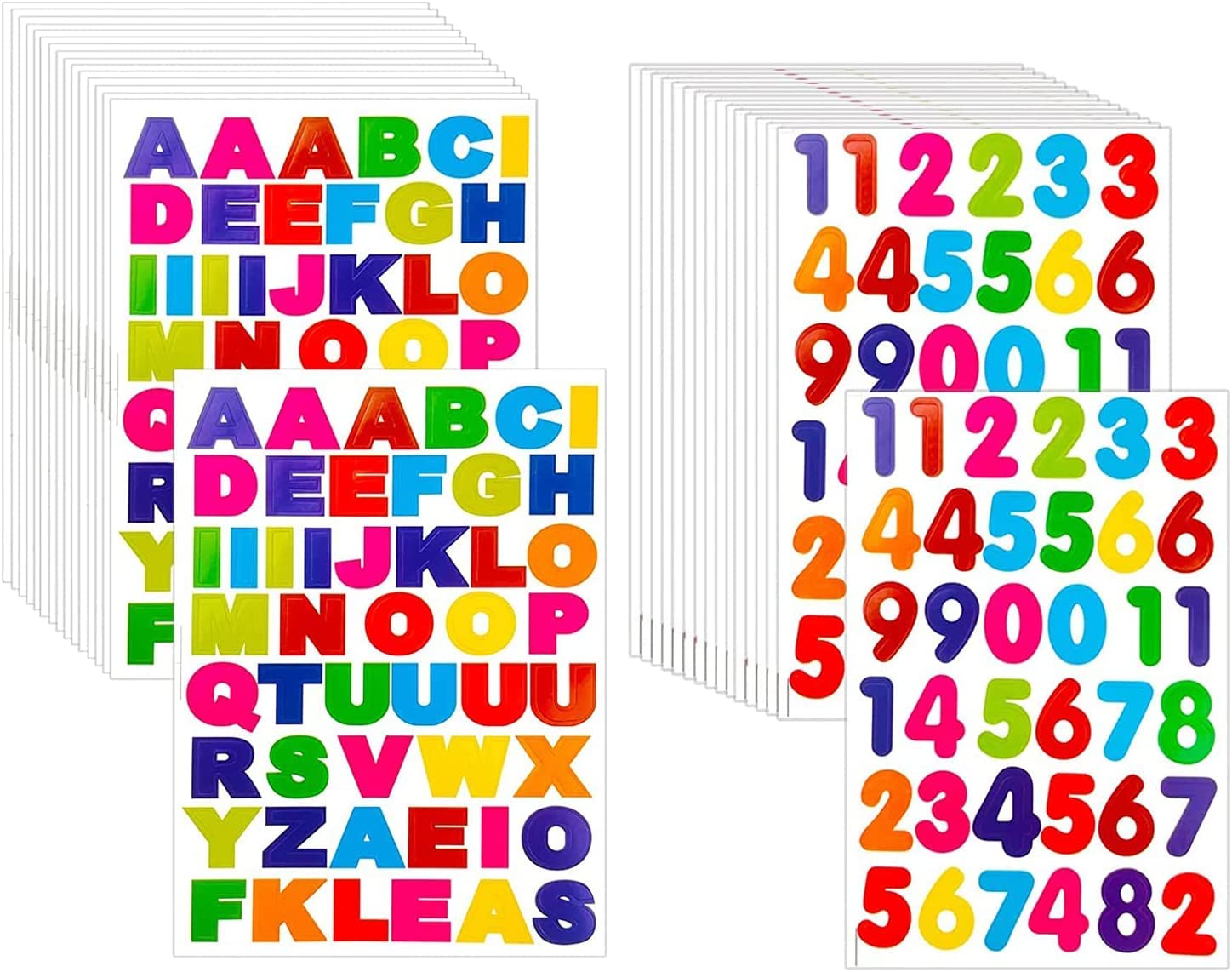 Amazon.com: 60 Sheets 2520 Pieces Christmas Letter Stickers and Number ...