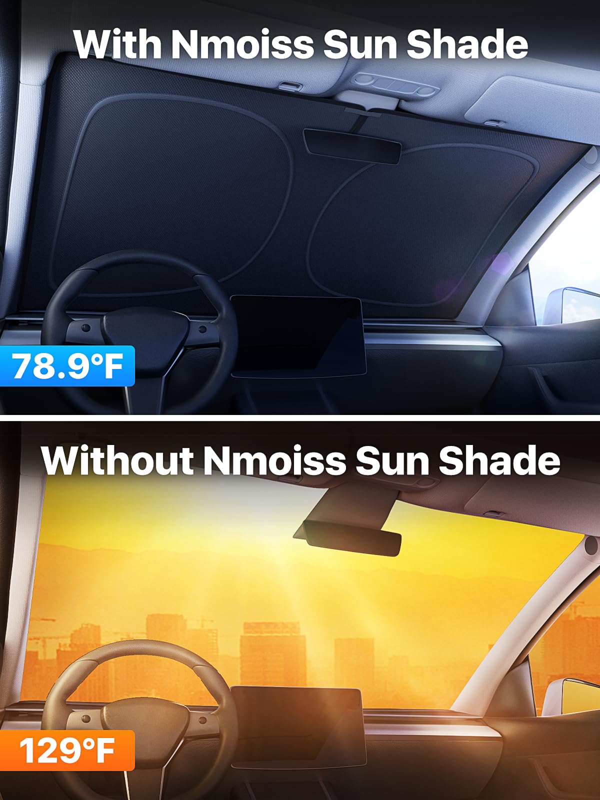 Snapklik.com : 2025 Upgraded Car Windshield Sun Shade Dot Matrix ...