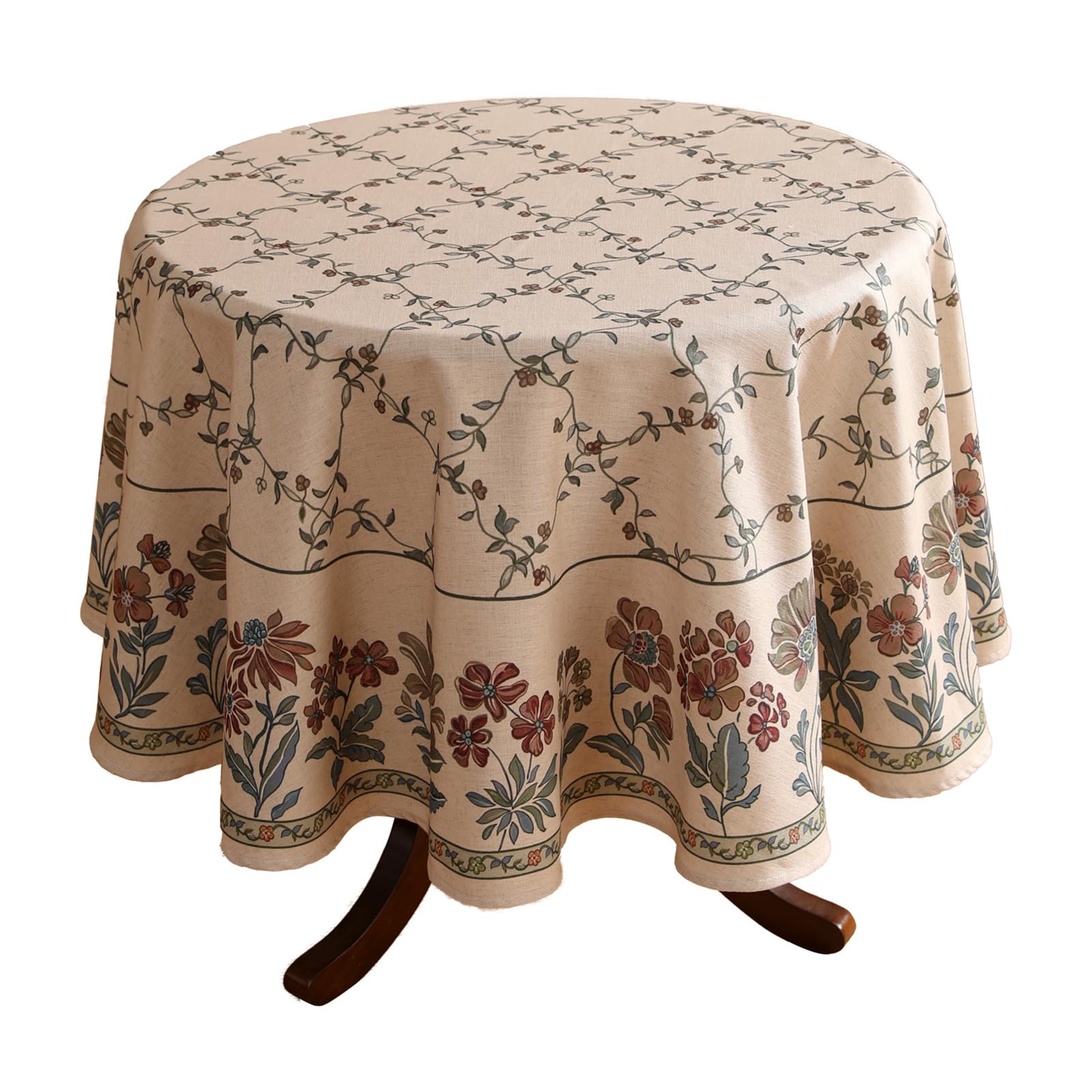 Amazon.com: patdrea Designer Floral Linen Table Cloth Durable ...
