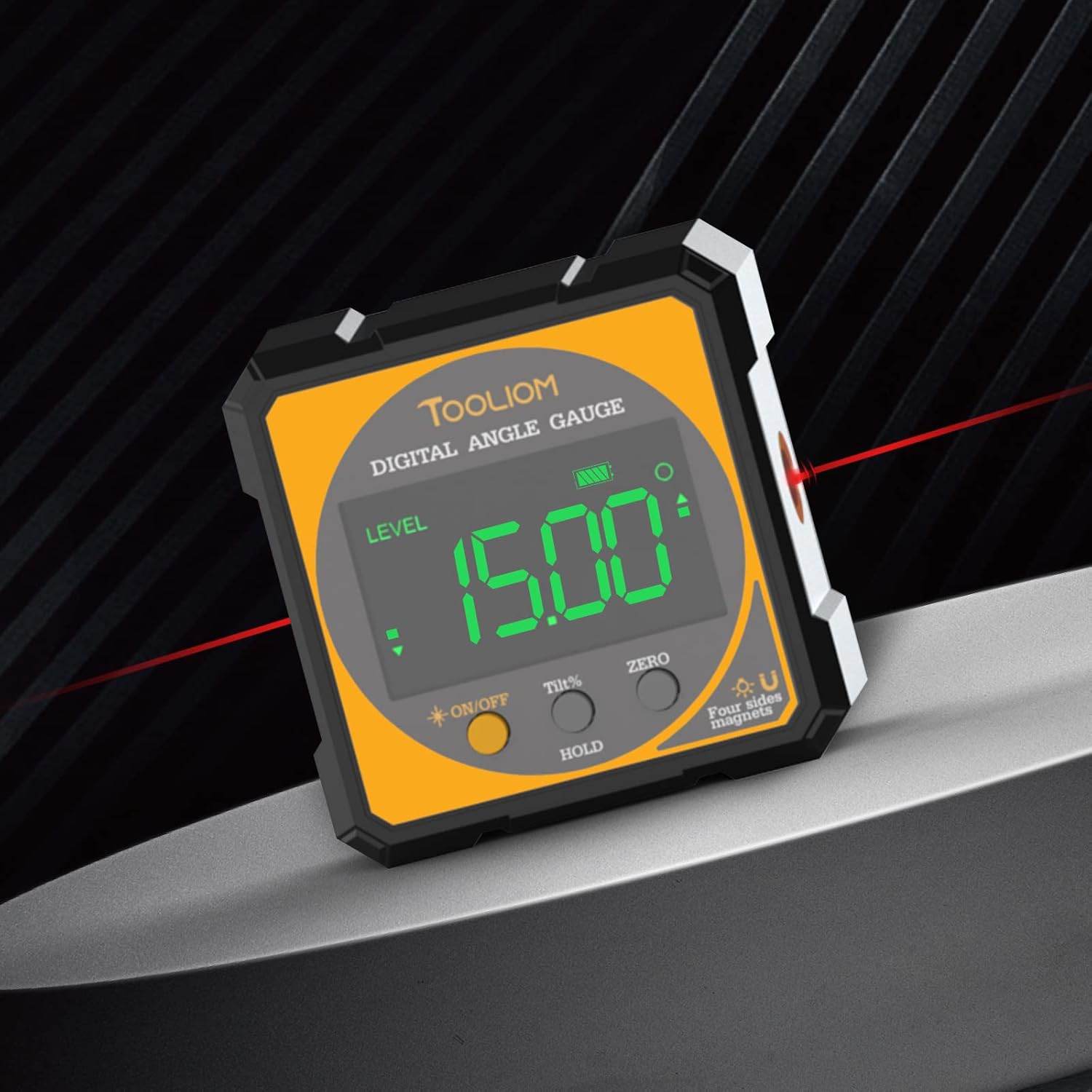 TOOLIOM Buscador de ángulo digital con láser electrónico dual de 4 ...