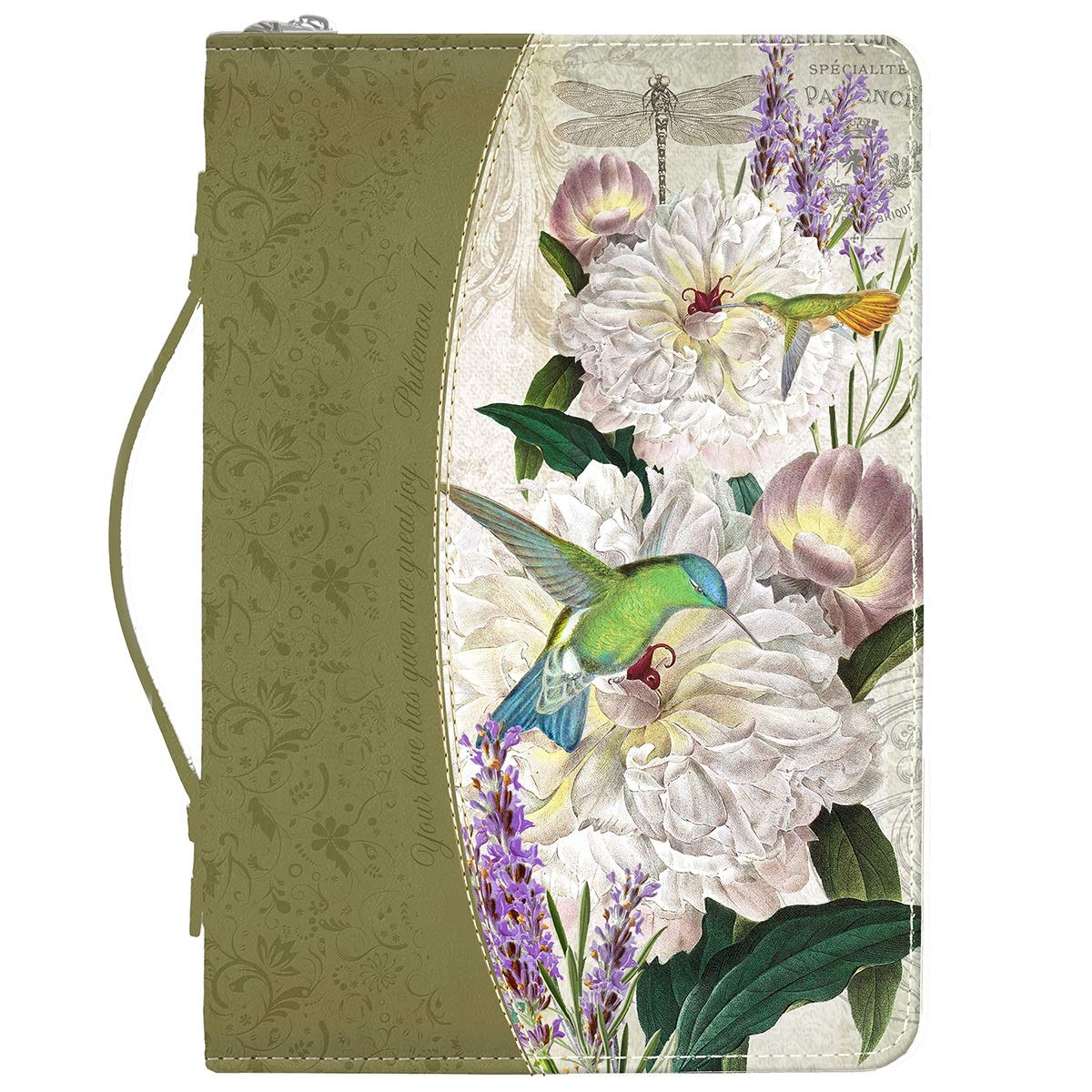 Amazon.com: Divinity Boutique 28319 Olive Peony Bible Cover, Large ...