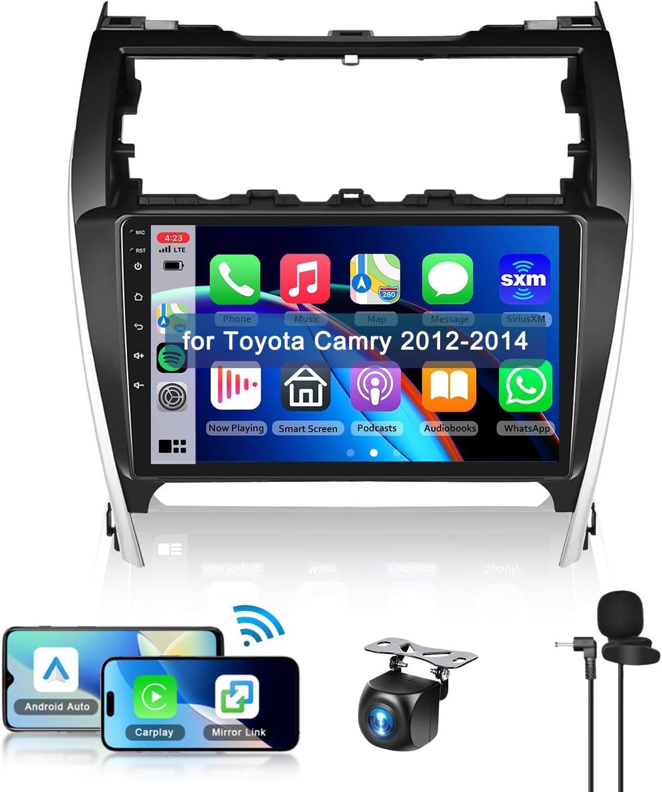 Amazon.com: 8Core 6+128G Car Stereo for Toyota Camry 2012 2013 2014 Wireless Carplay Android ...