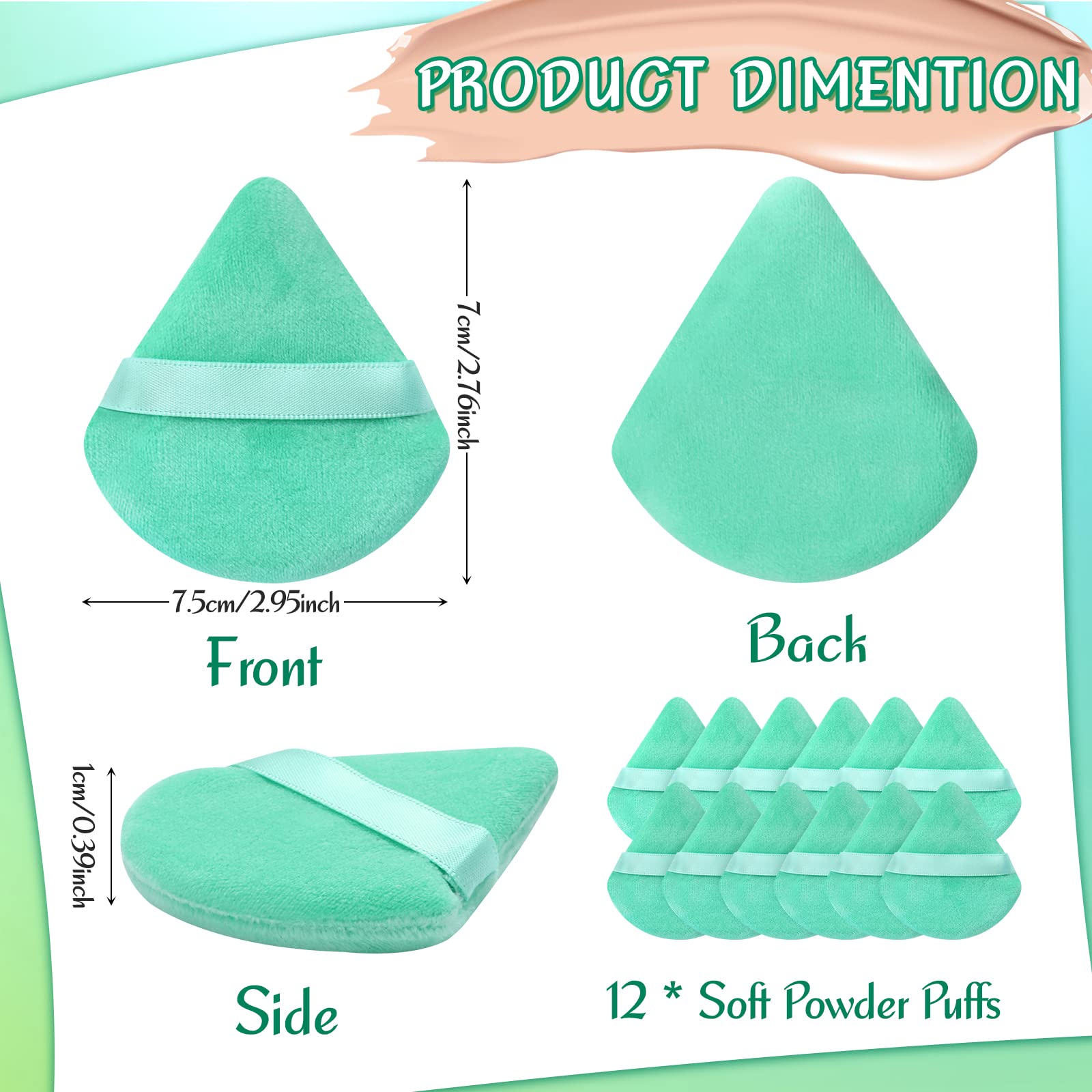 Snapklik.com : Triangle Powder Puffs, Soft Makeup Velour Powder Puffs ...